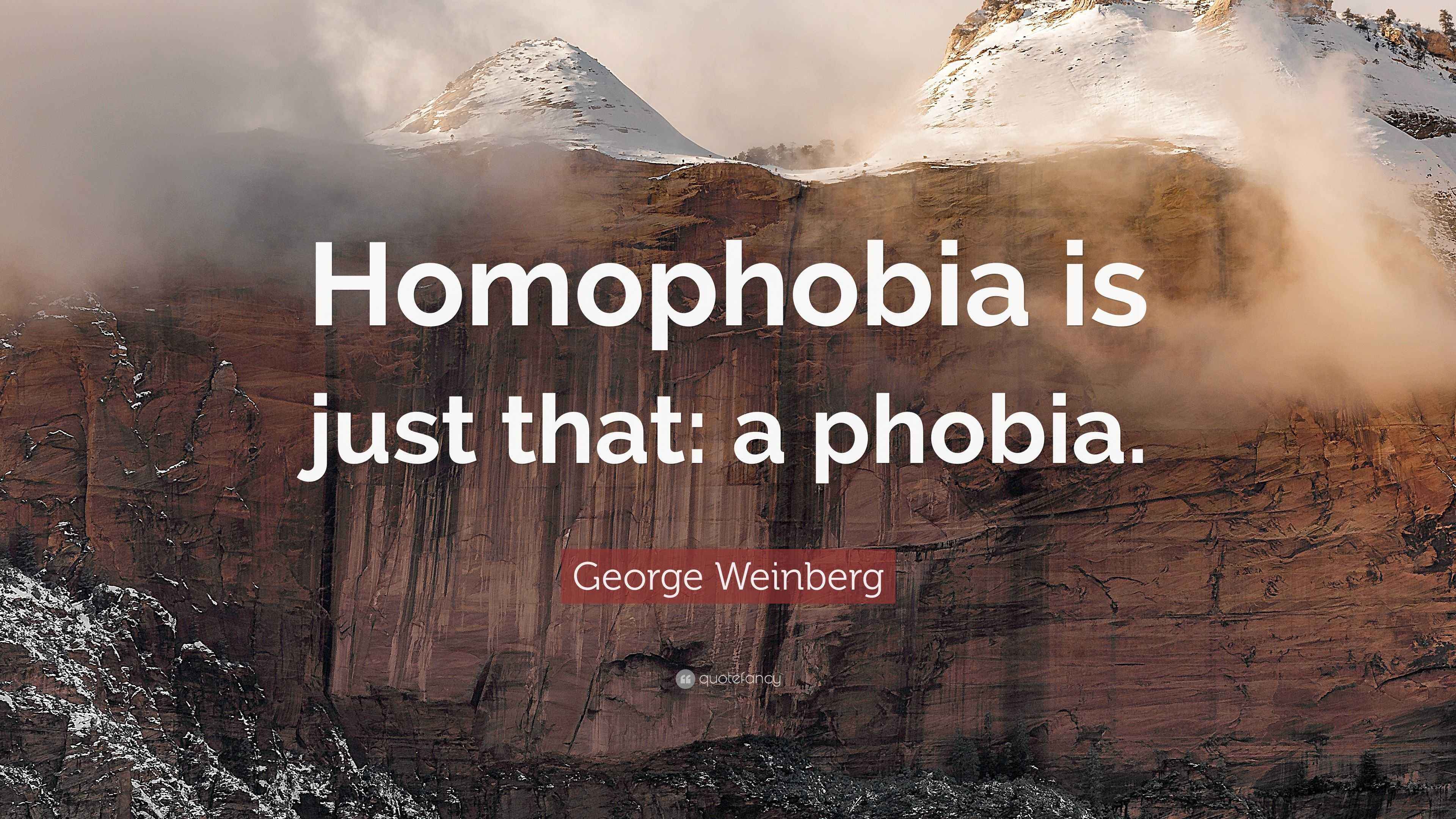 George Weinberg Quote: “Homophobia is just that: a phobia.”