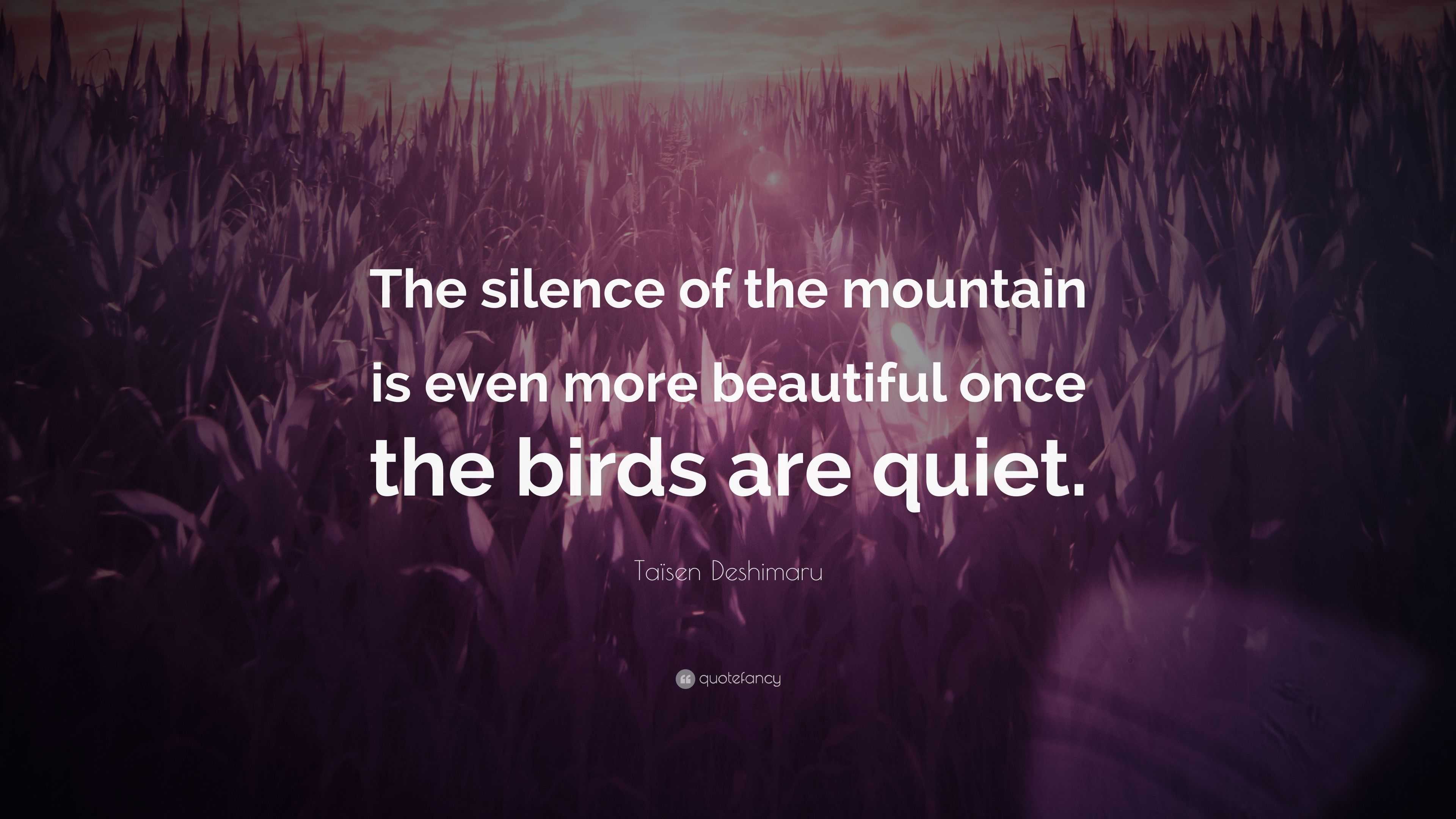 Taïsen Deshimaru Quote: “The silence of the mountain is even more ...