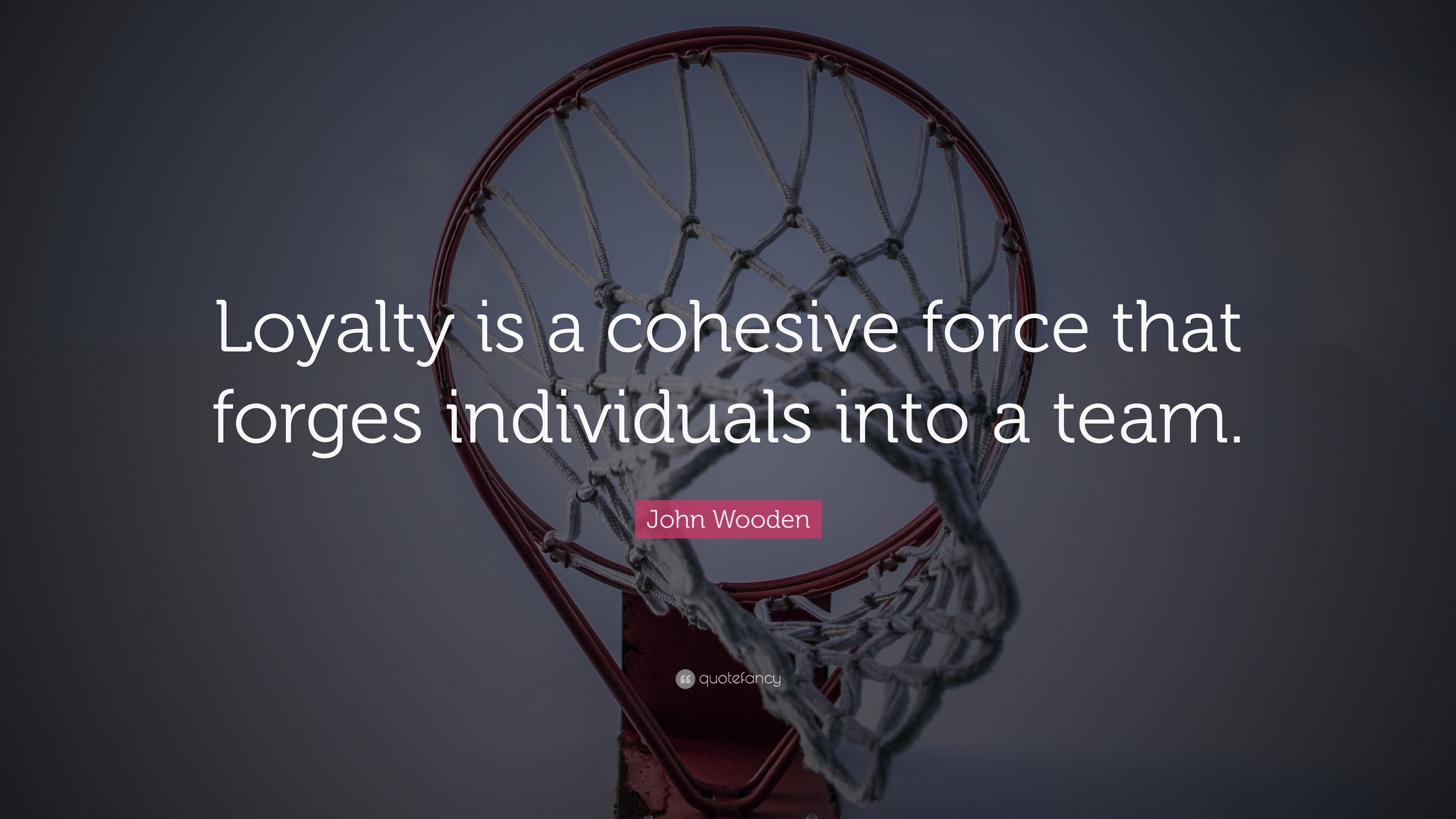 John Wooden Quote: “Loyalty is a cohesive force that forges individuals ...