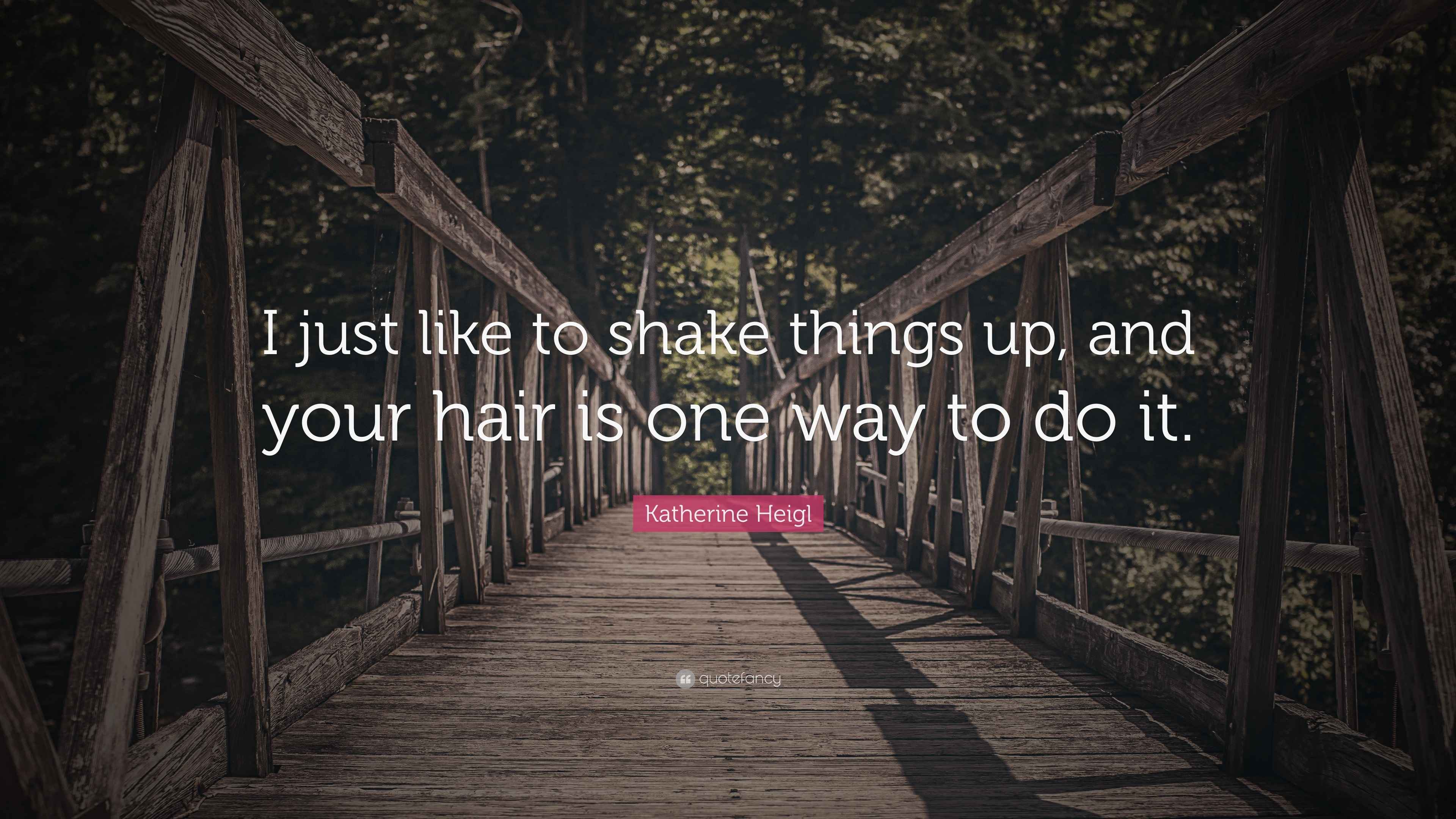 Katherine Heigl Quote: “I just like to shake things up, and your hair ...