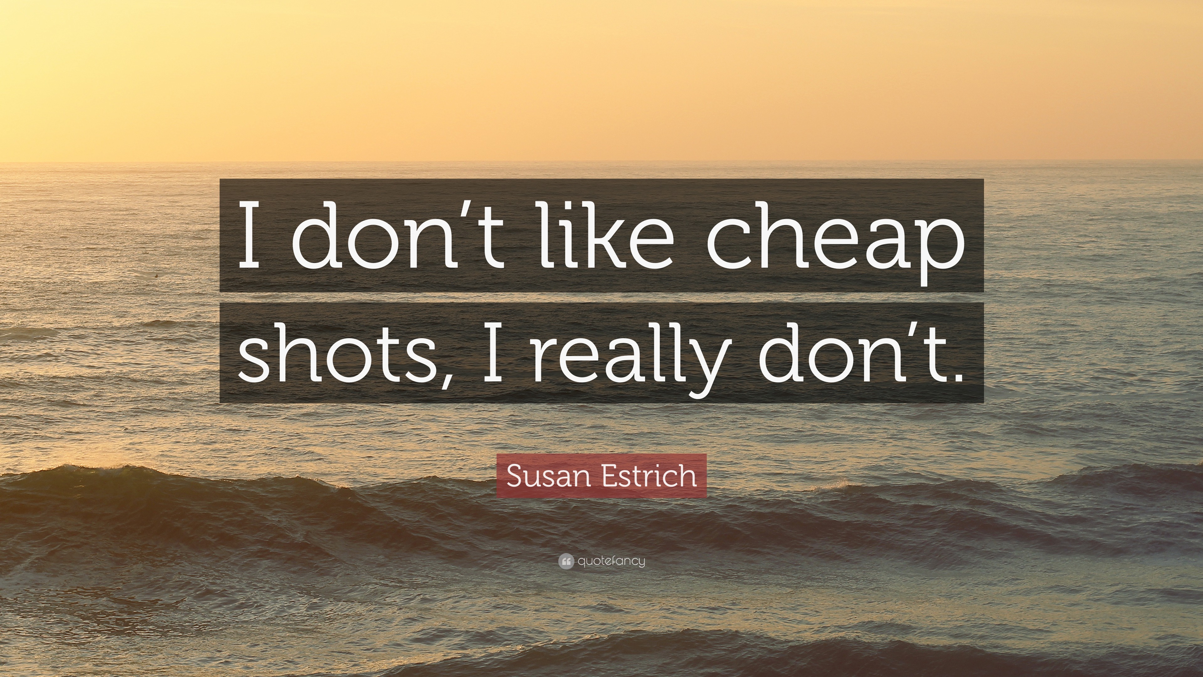 Susan Estrich Quote: “I don’t like cheap shots, I really don’t.”