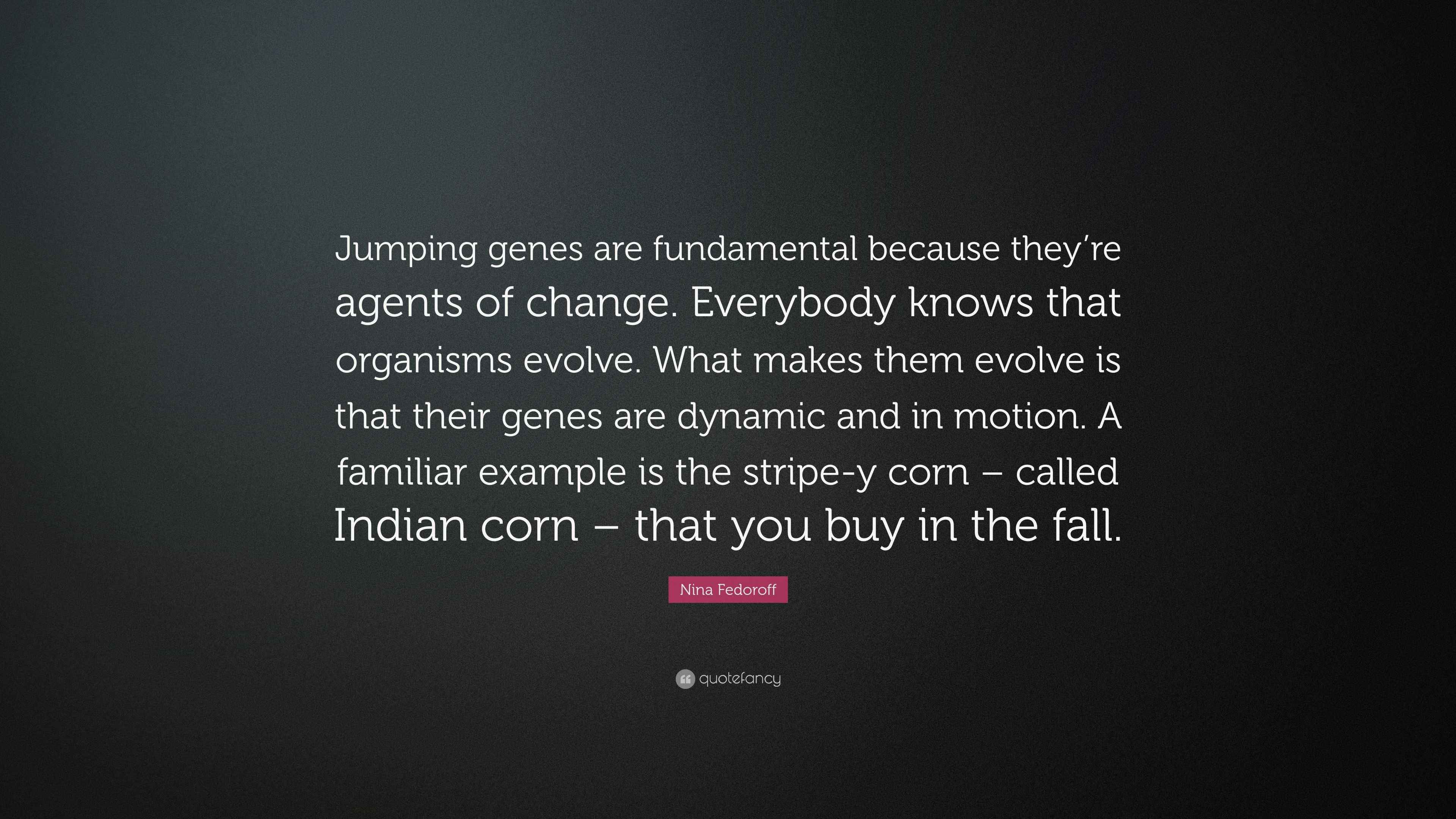 Nina Fedoroff Quote: “Jumping genes are fundamental because they’re ...