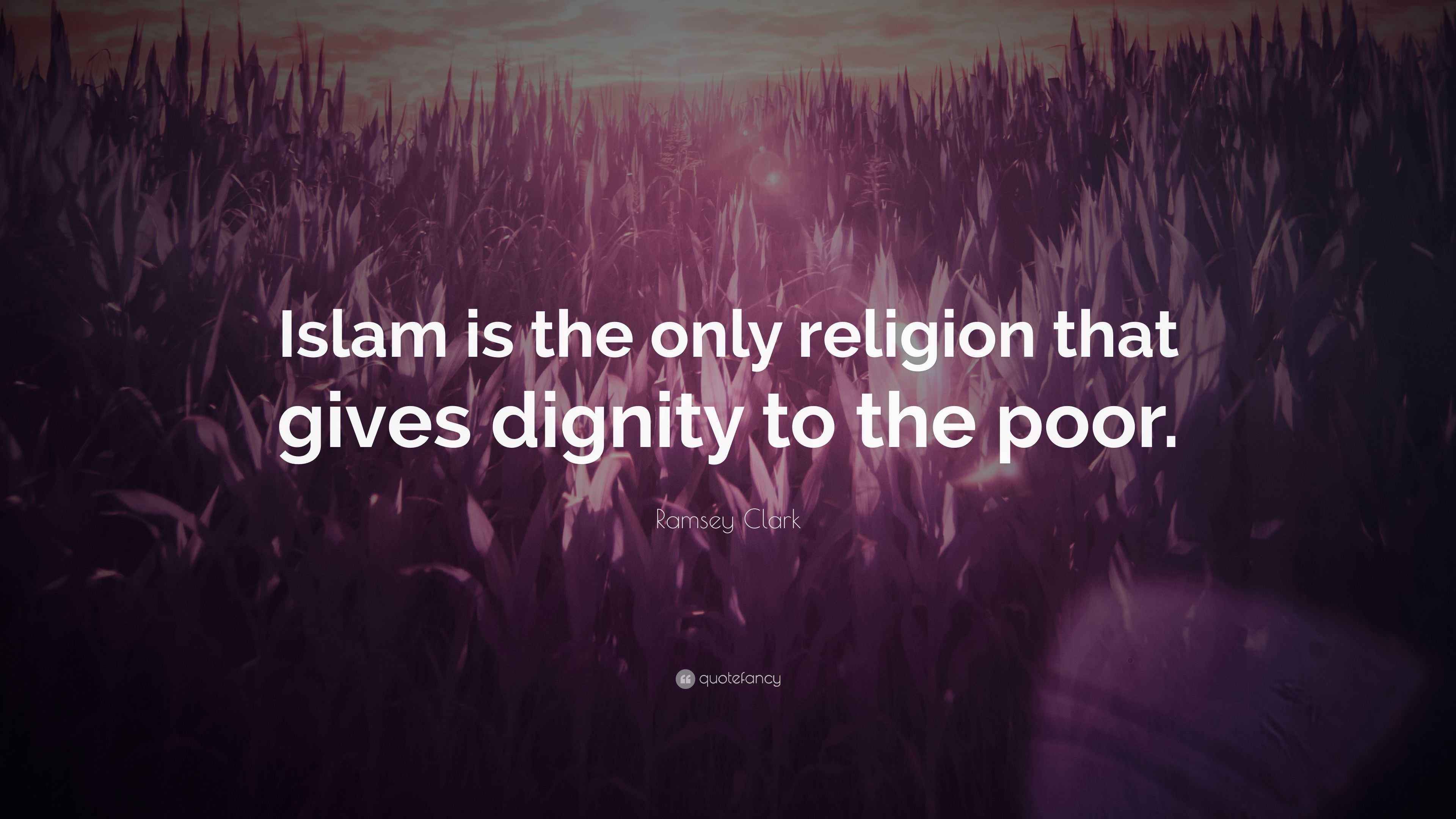 Ramsey Clark Quote: “Islam is the only religion that gives dignity to ...
