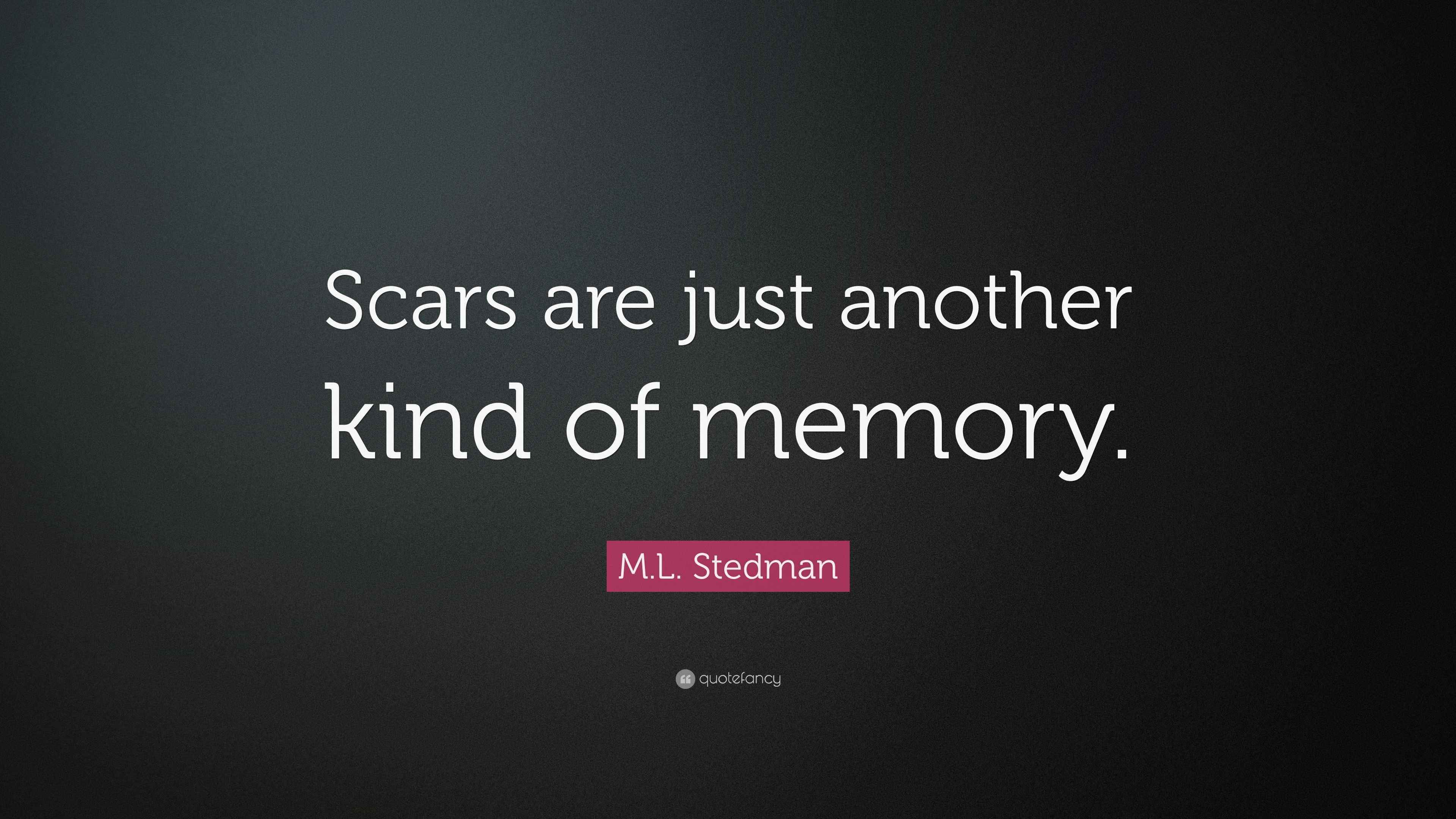 M.L. Stedman Quote: “Scars are just another kind of memory.”