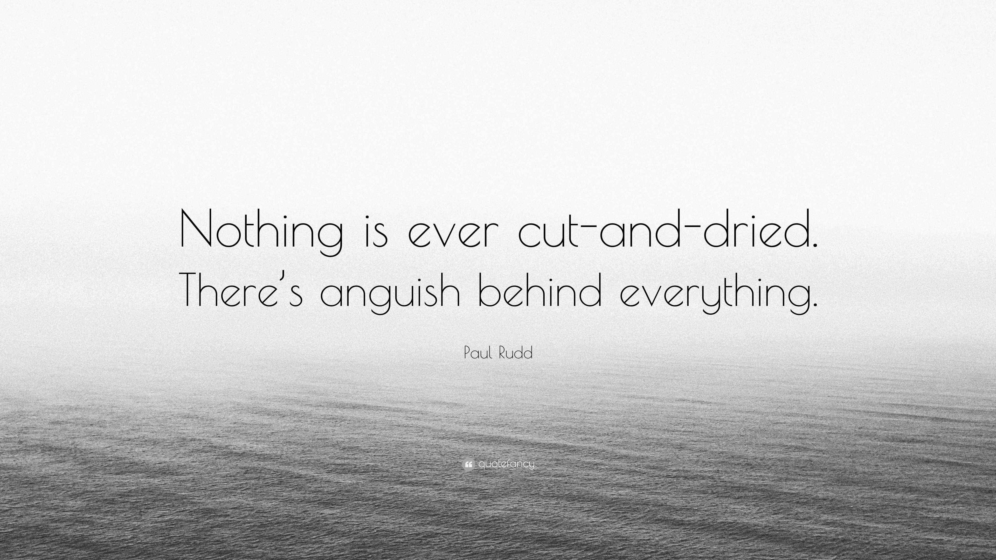 Paul Rudd Quote: “Nothing is ever cut-and-dried. There’s anguish behind ...