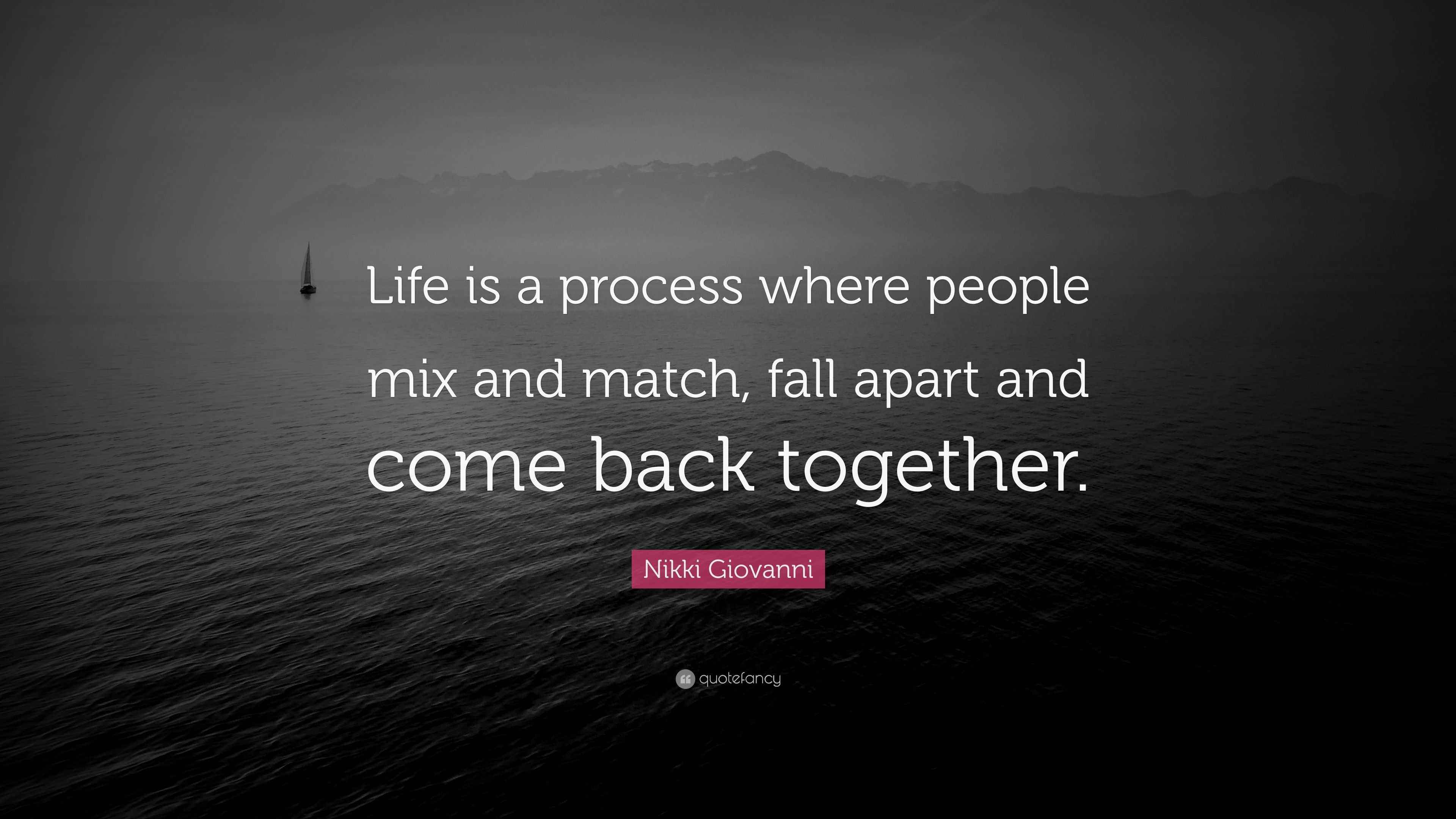 Nikki Giovanni Quote: “Life is a process where people mix and match ...