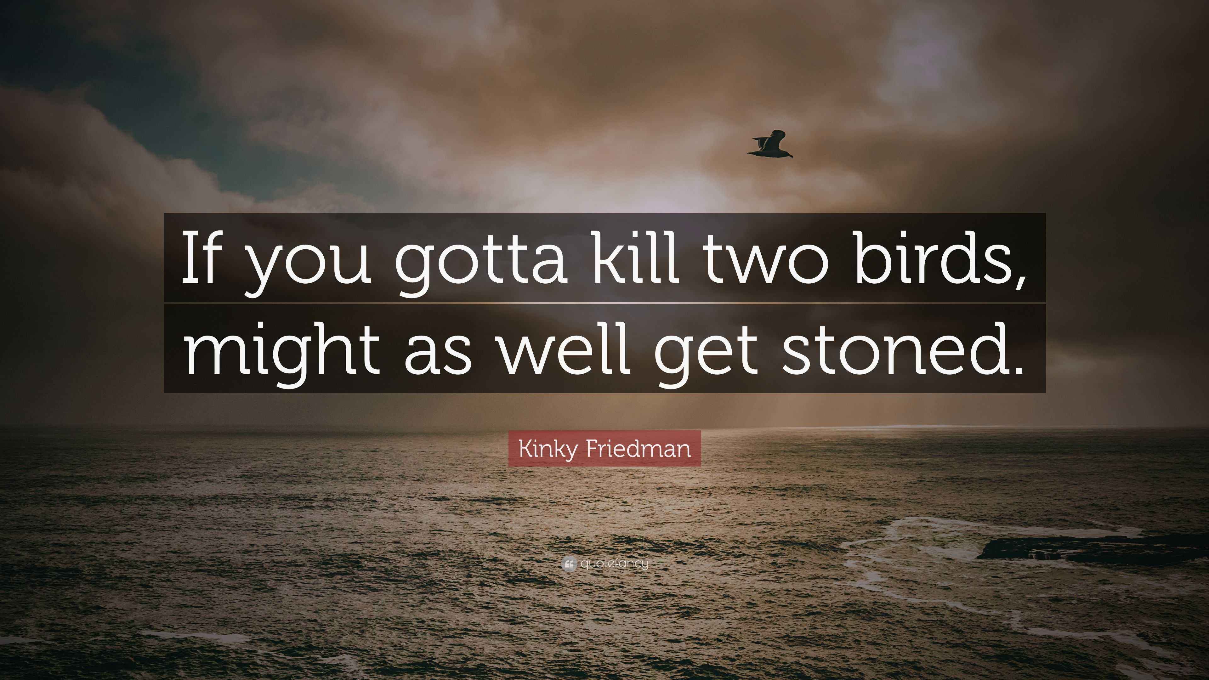 Kinky Friedman Quote: “If you gotta kill two birds, might as well get stoned.”
