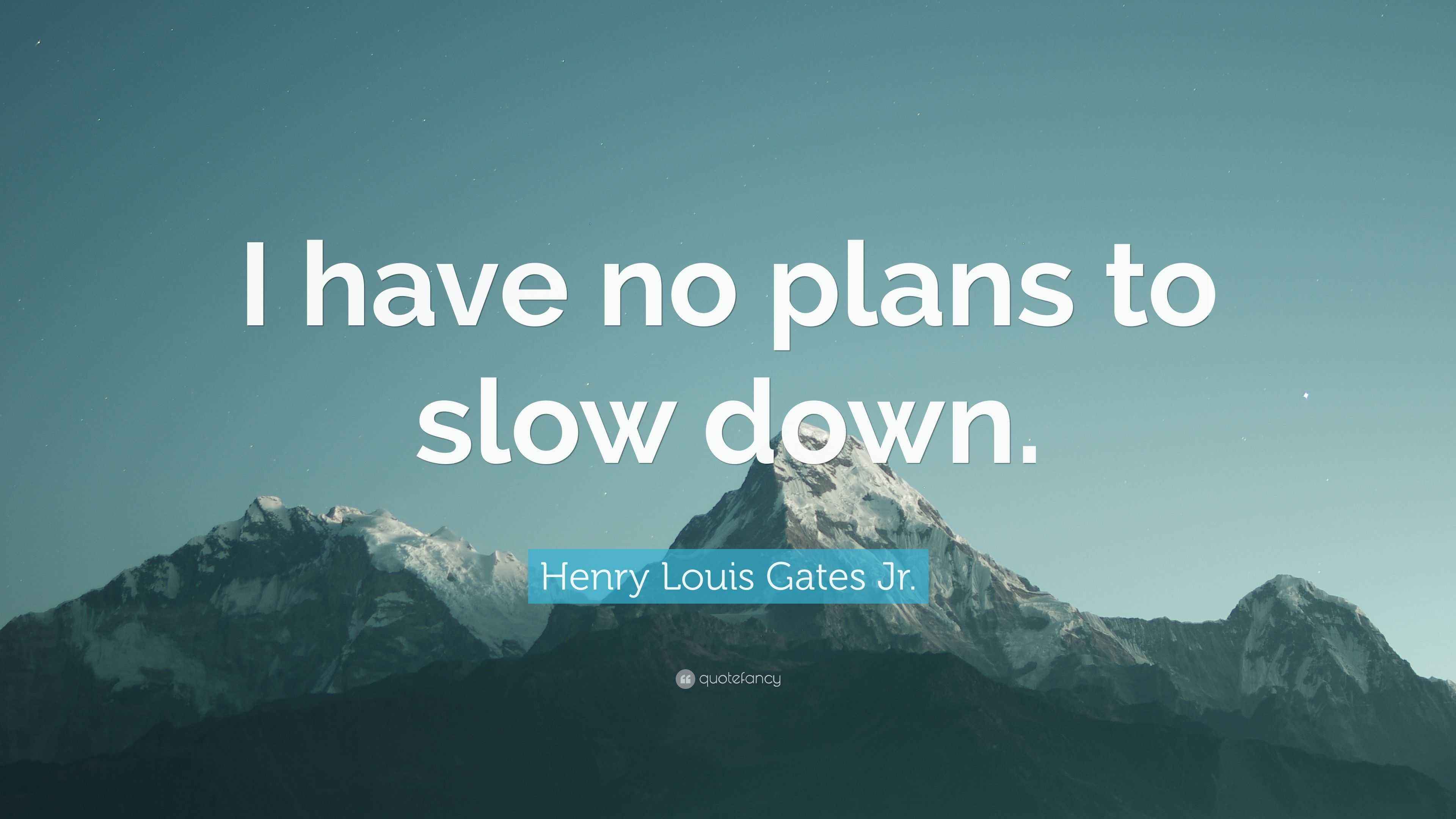 Henry Louis Gates Jr. Quote: “I have no plans to slow down.”