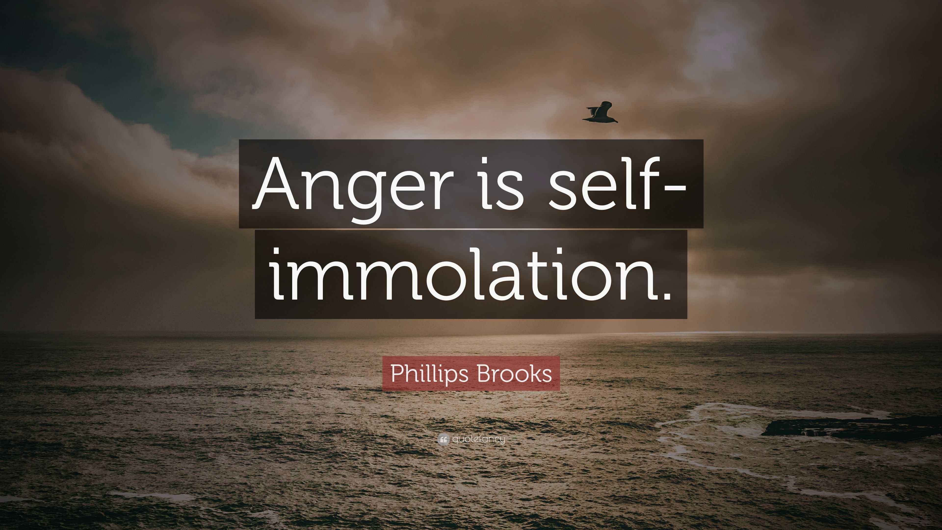 Phillips Brooks Quote: “Anger is self-immolation.”