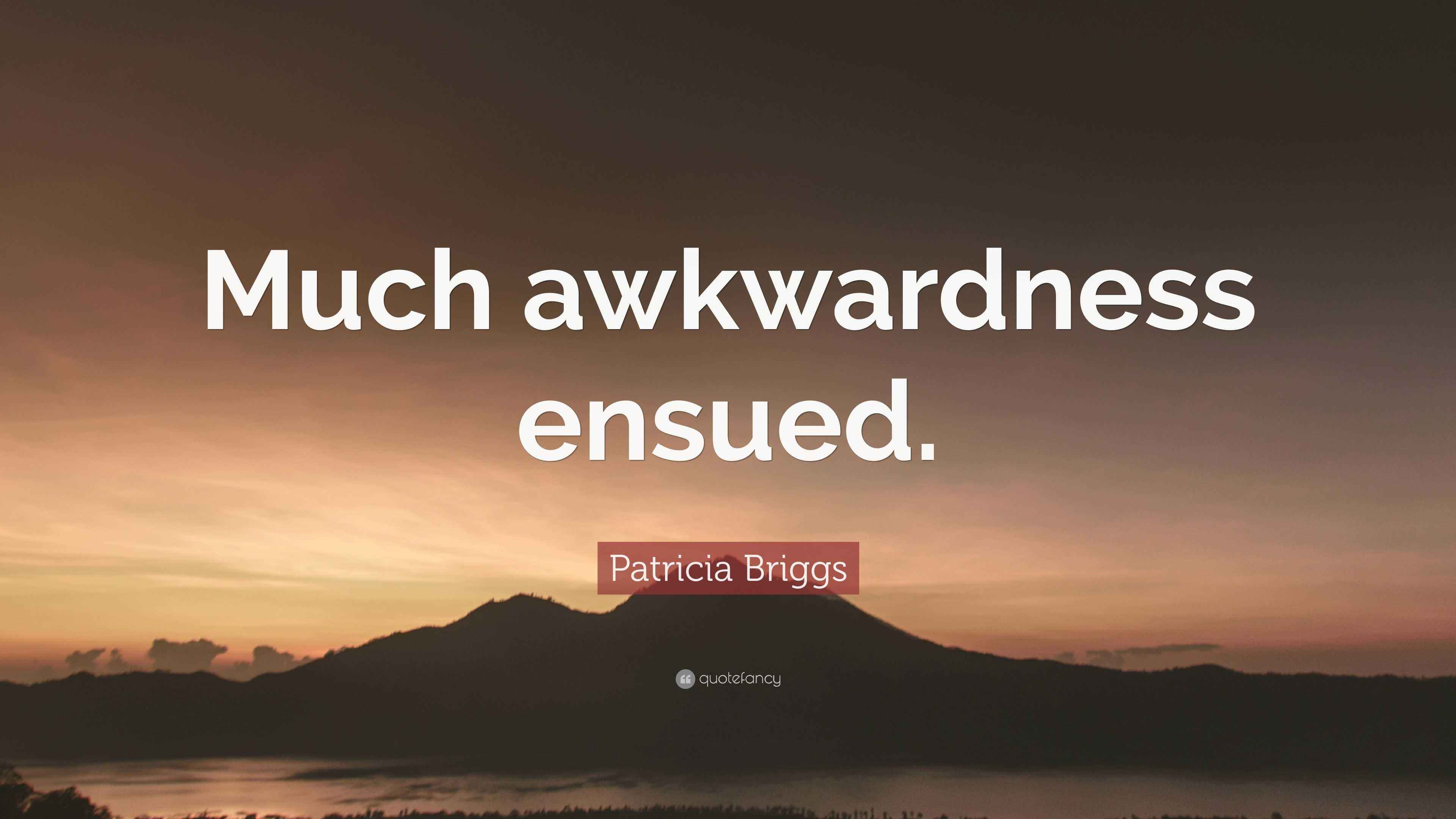 Patricia Briggs Quote: “Much awkwardness ensued.”
