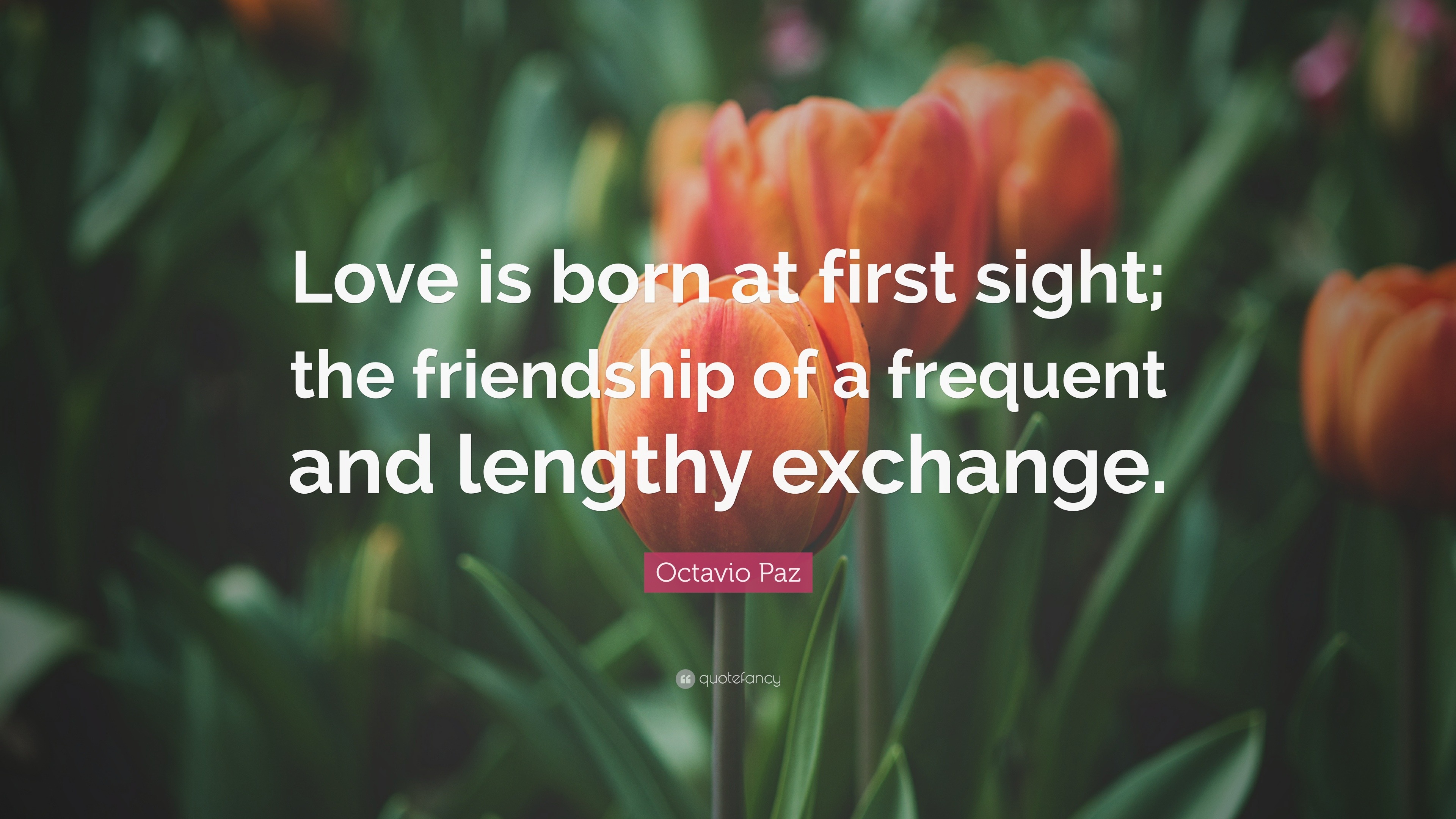 Octavio Paz Quote: “Love is born at first sight; the friendship of a ...