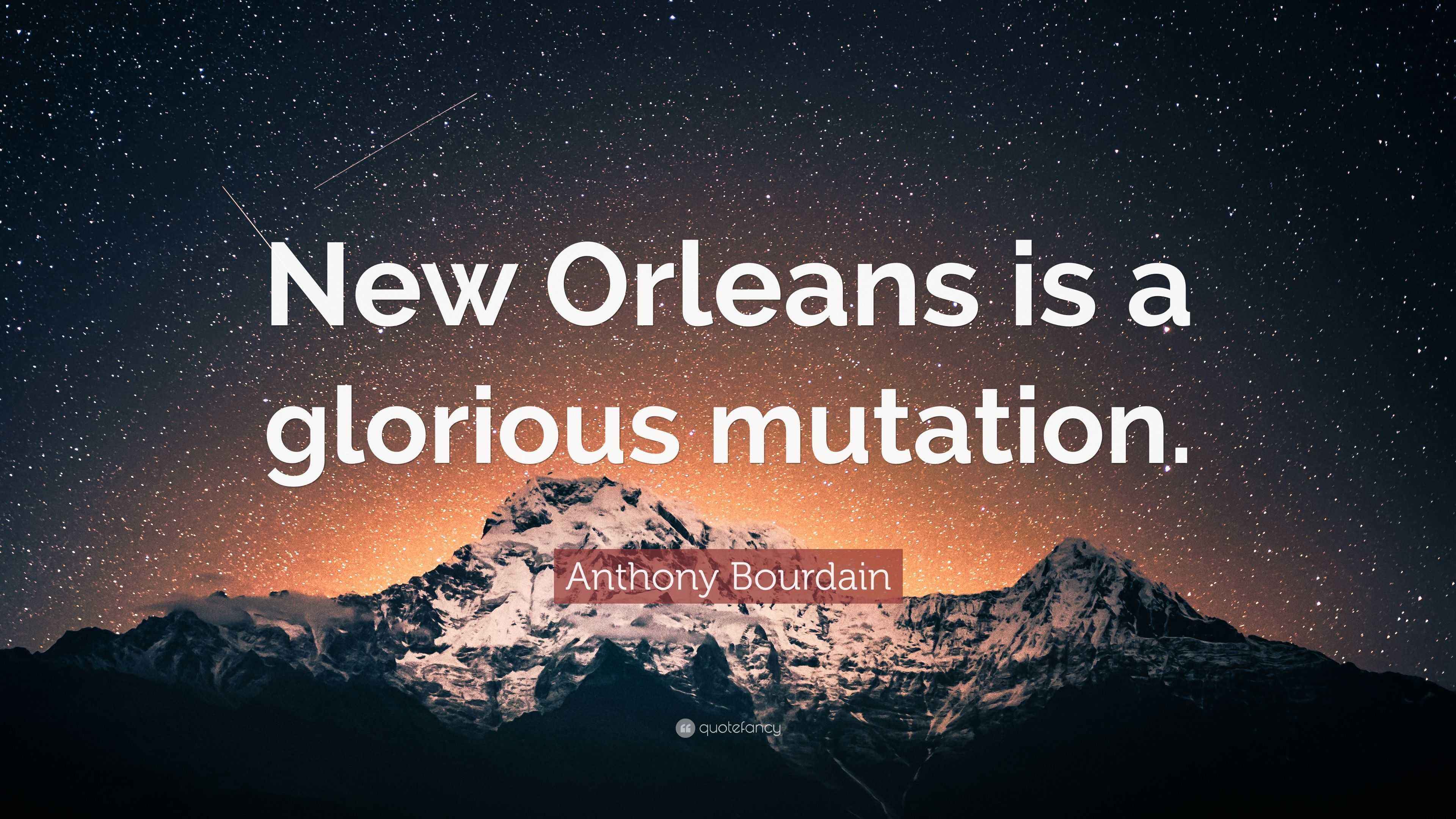 Anthony Bourdain Quote: “New Orleans is a glorious mutation.”