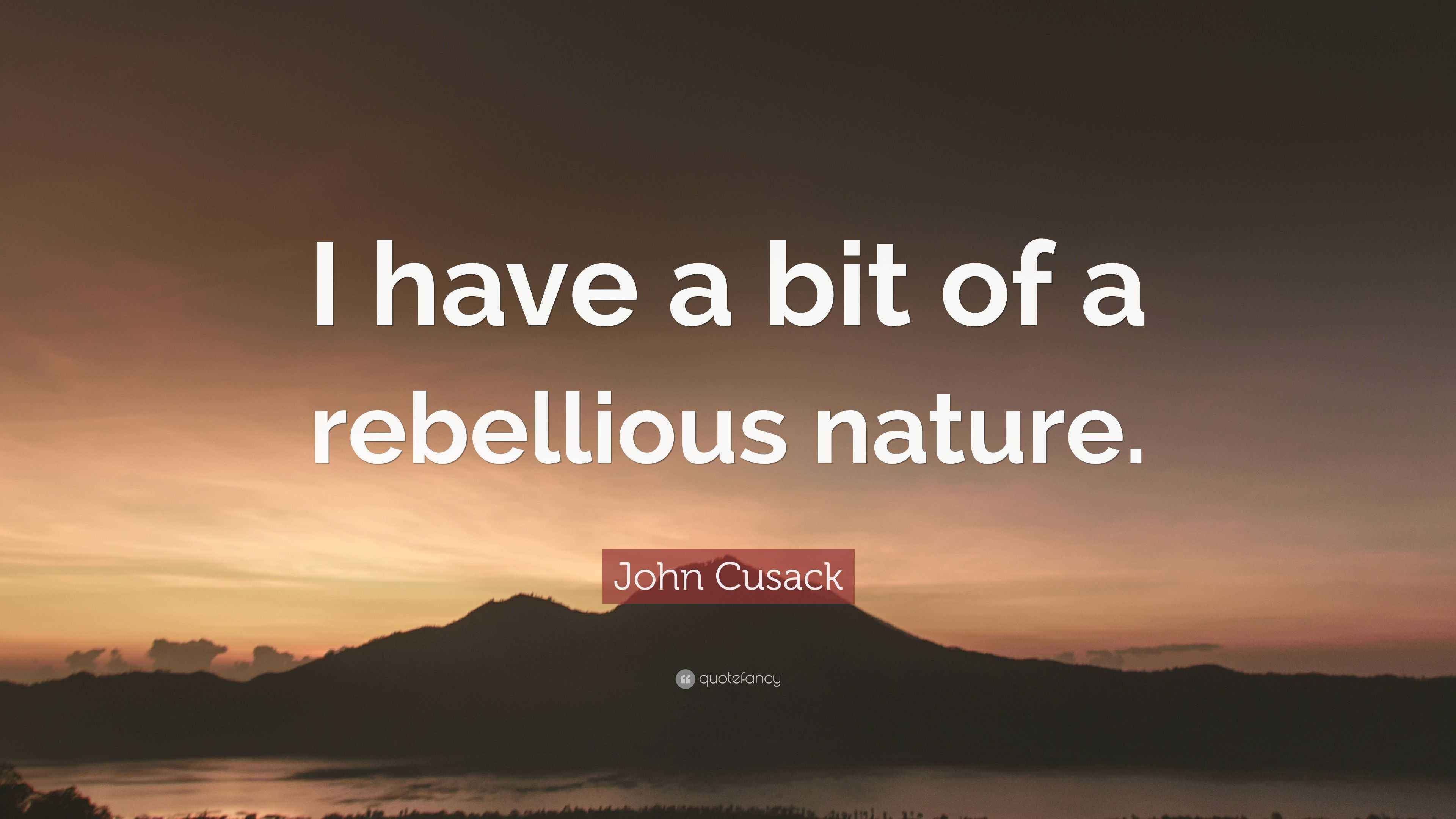 John Cusack Quote: “I have a bit of a rebellious nature.”
