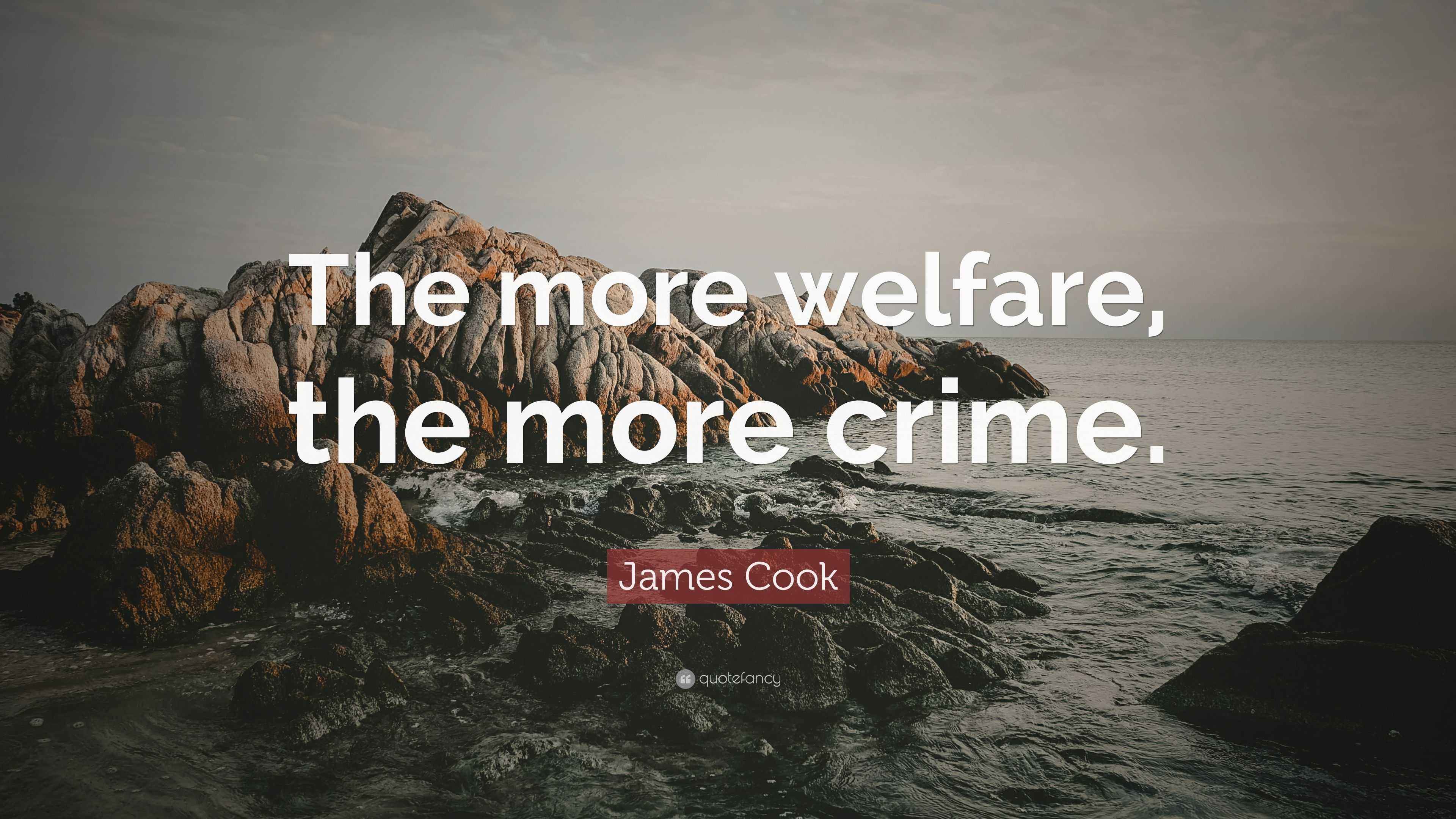 James Cook Quote: “The more welfare, the more crime.”