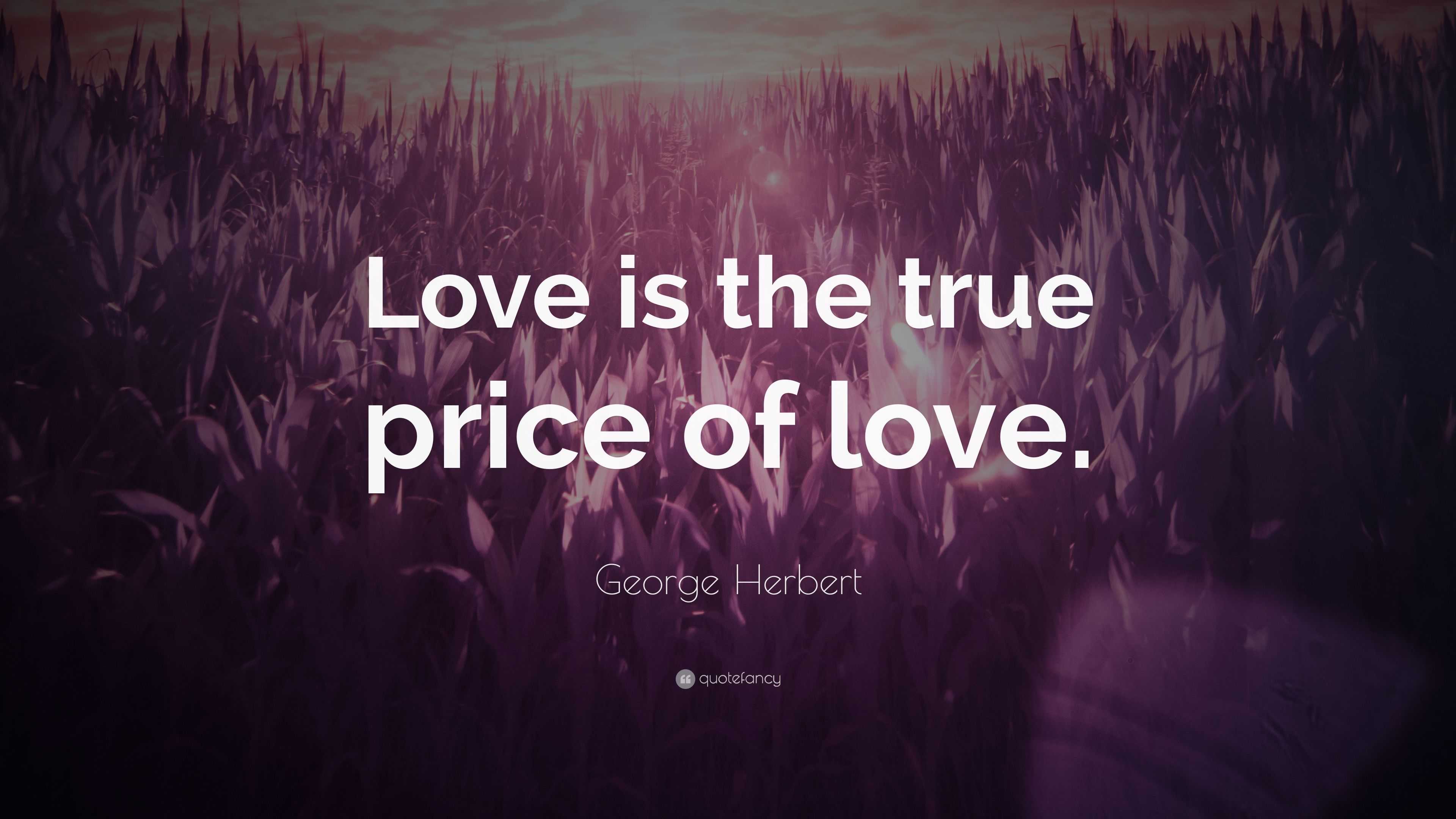 George Herbert Quote: “Love is the true price of love.”