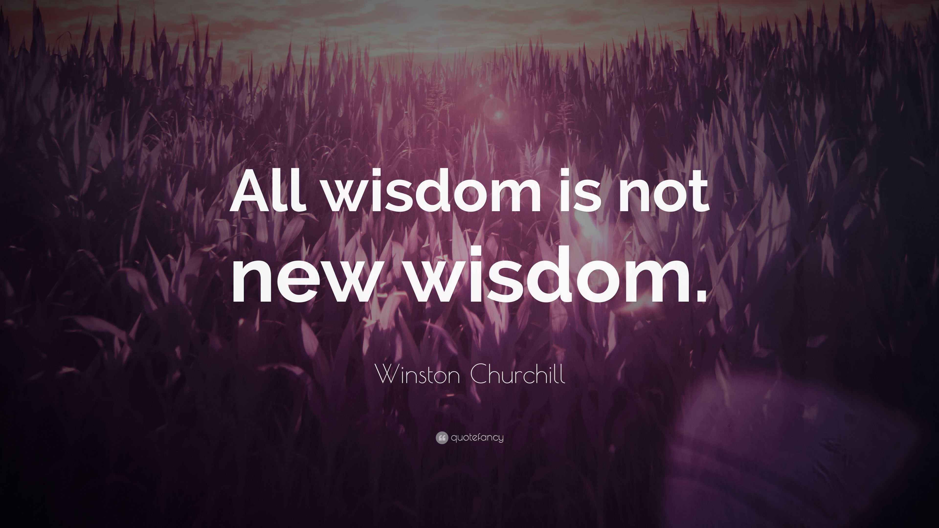 Winston Churchill Quote: “All wisdom is not new wisdom.”