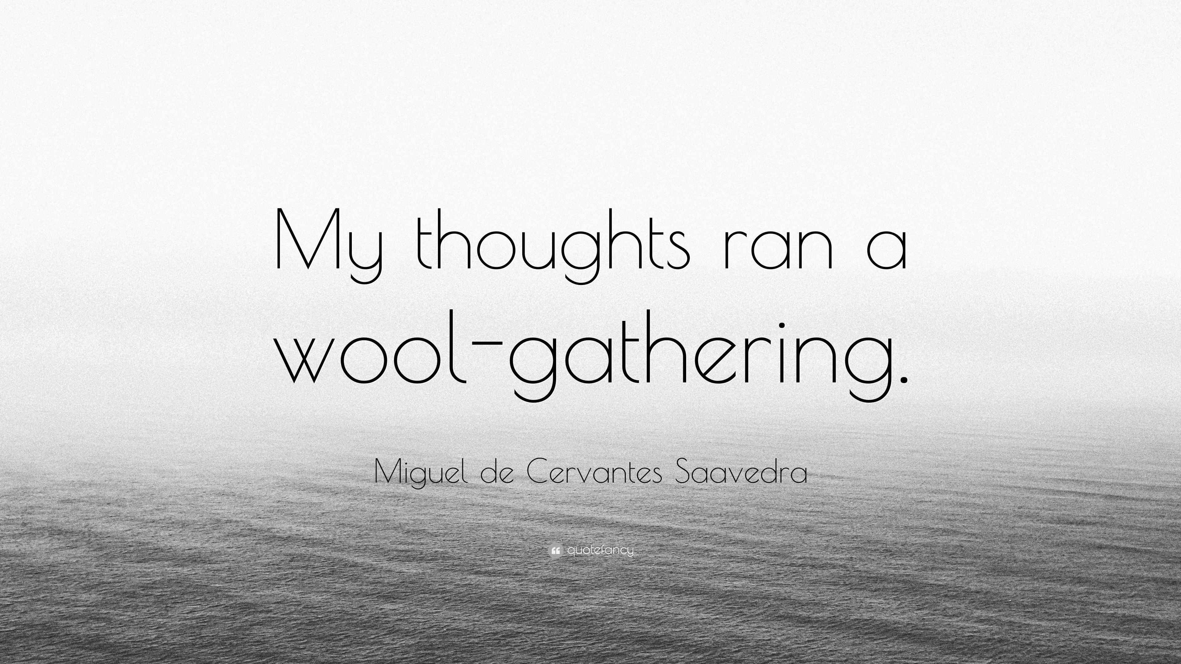 Miguel de Cervantes Saavedra Quote: “My thoughts ran a wool-gathering.”