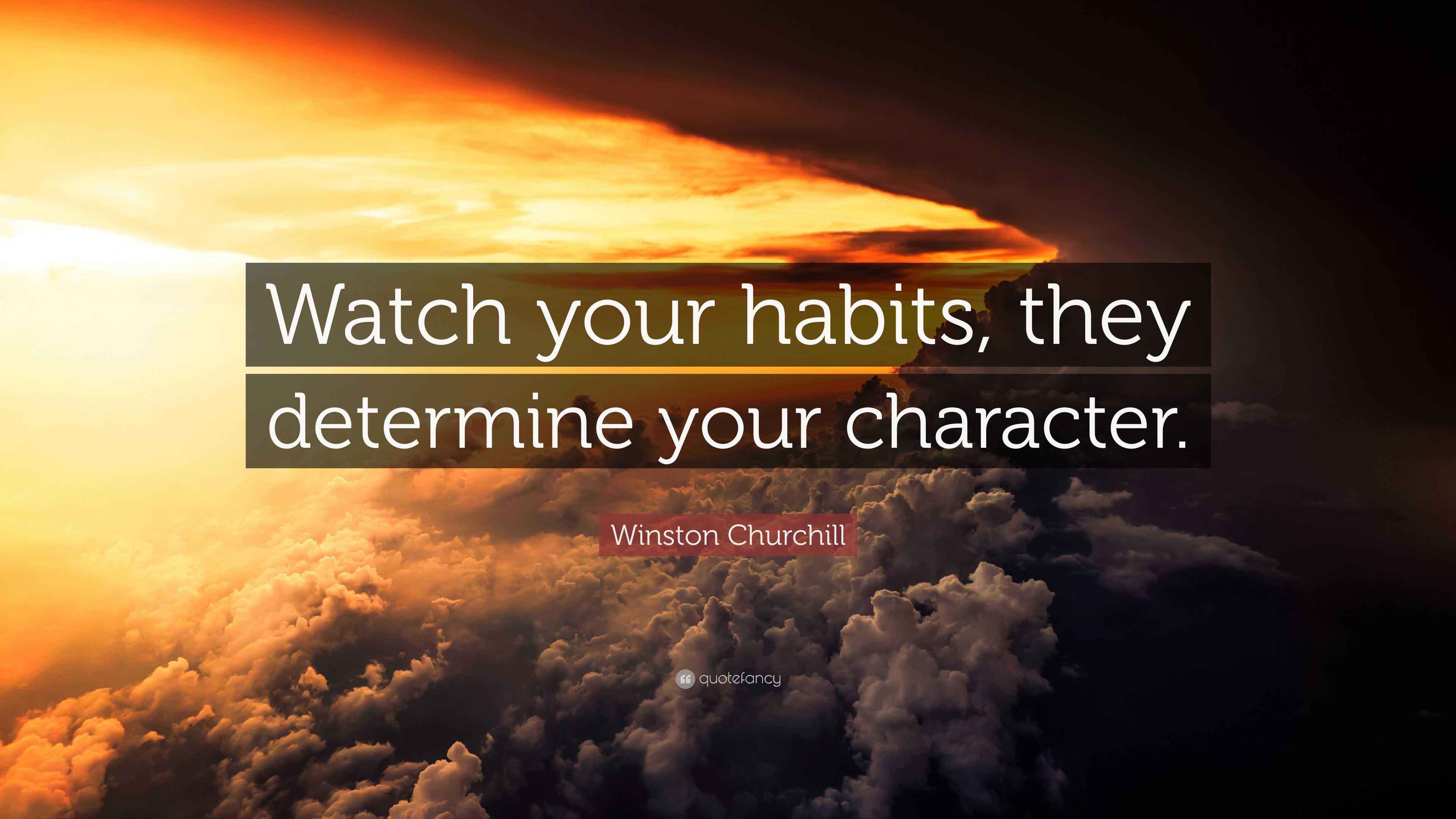 Winston Churchill Quote: “Watch your habits, they determine your ...