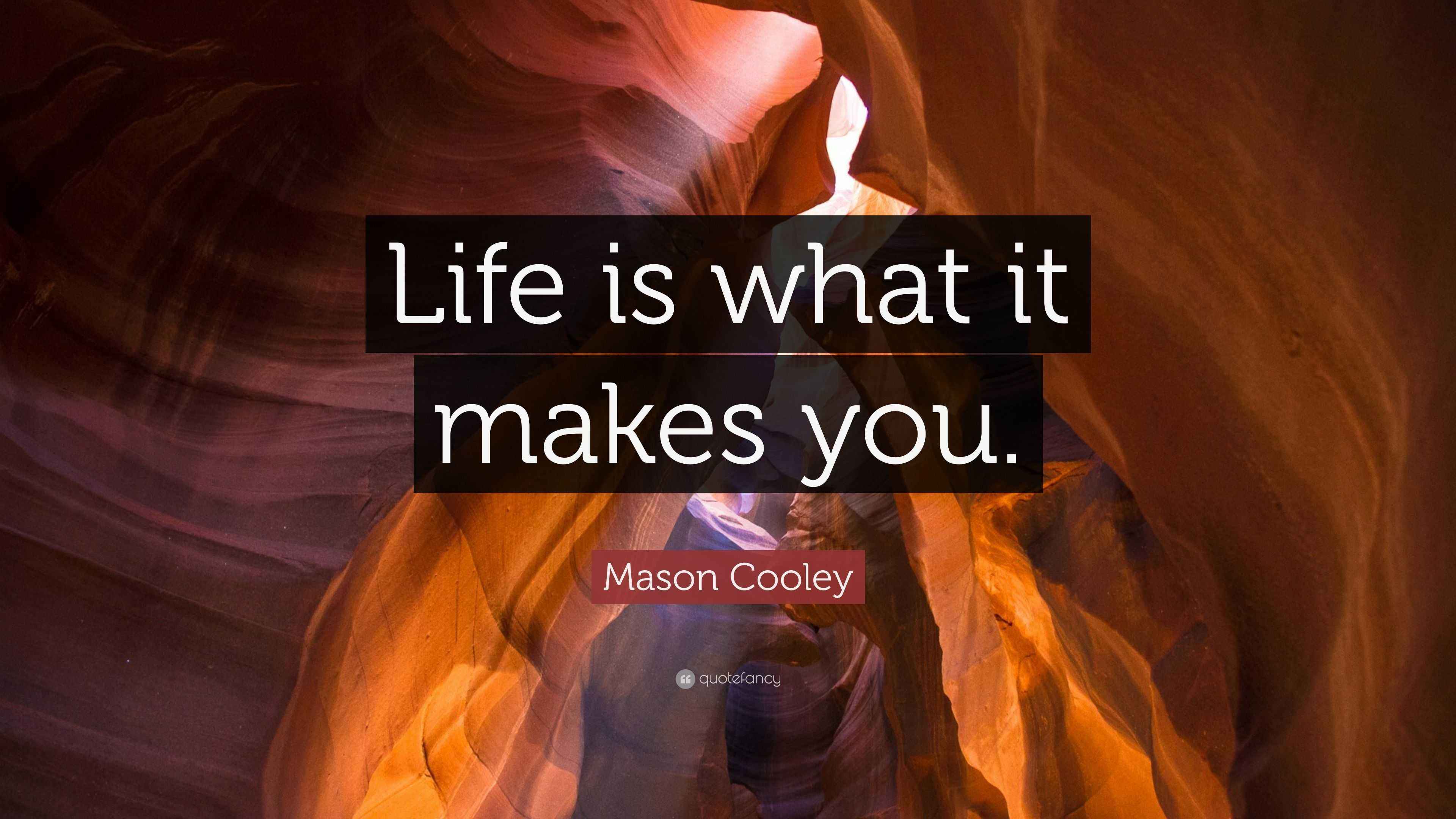 Mason Cooley Quote: “Life is what it makes you.”