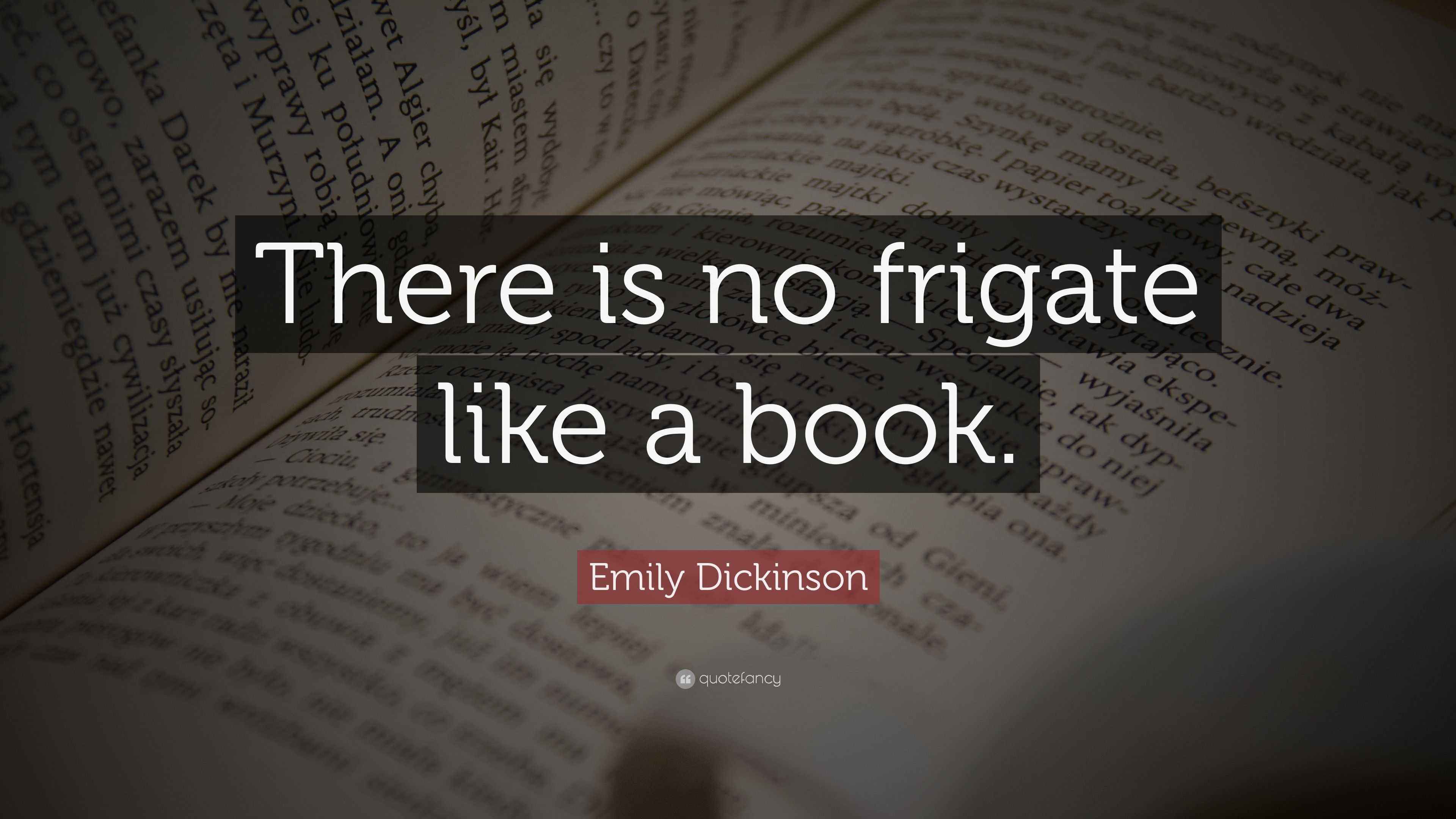 Emily Dickinson Quote: “There is no frigate like a book.”