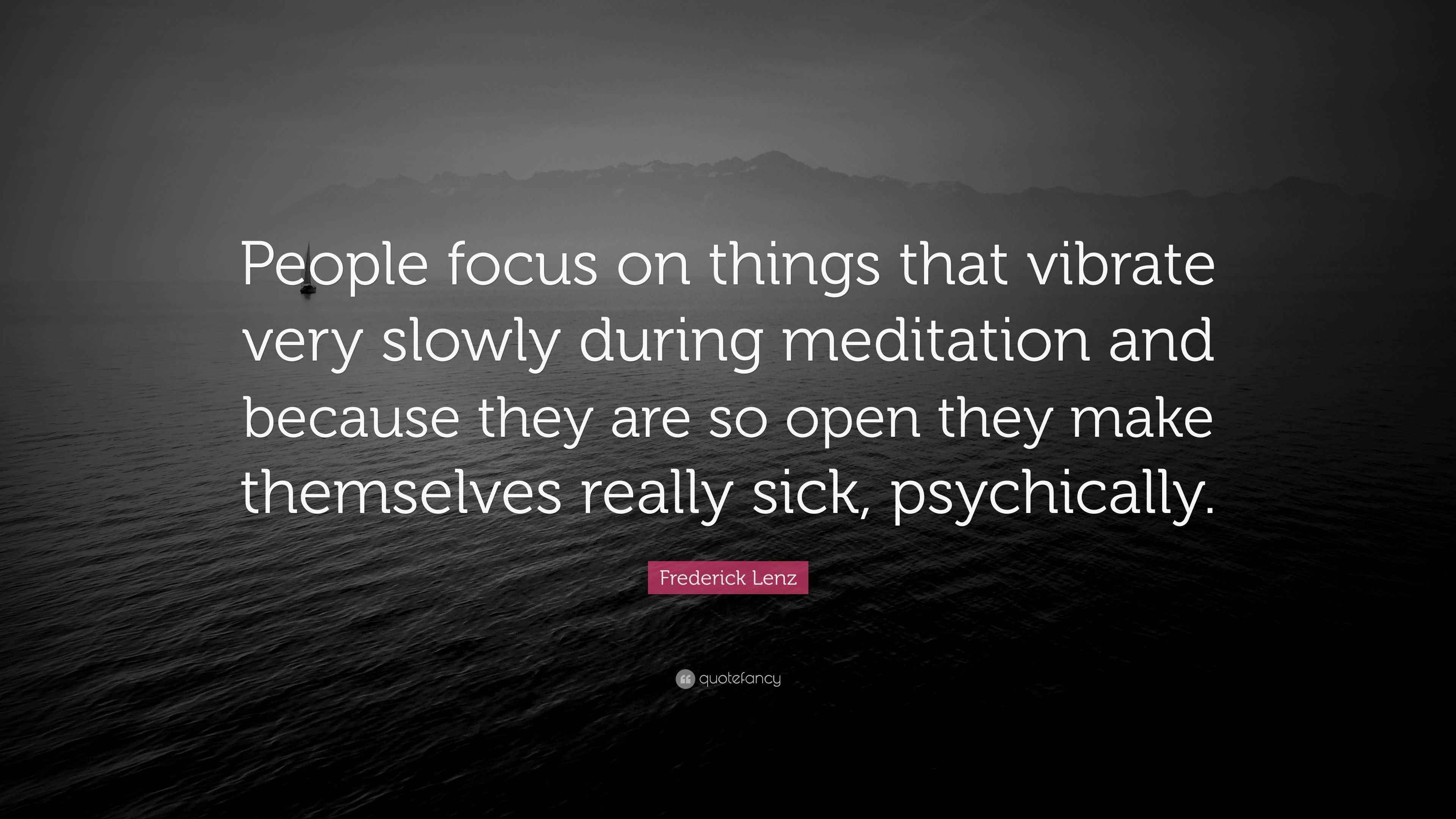 Frederick Lenz Quote: “People focus on things that vibrate very slowly ...