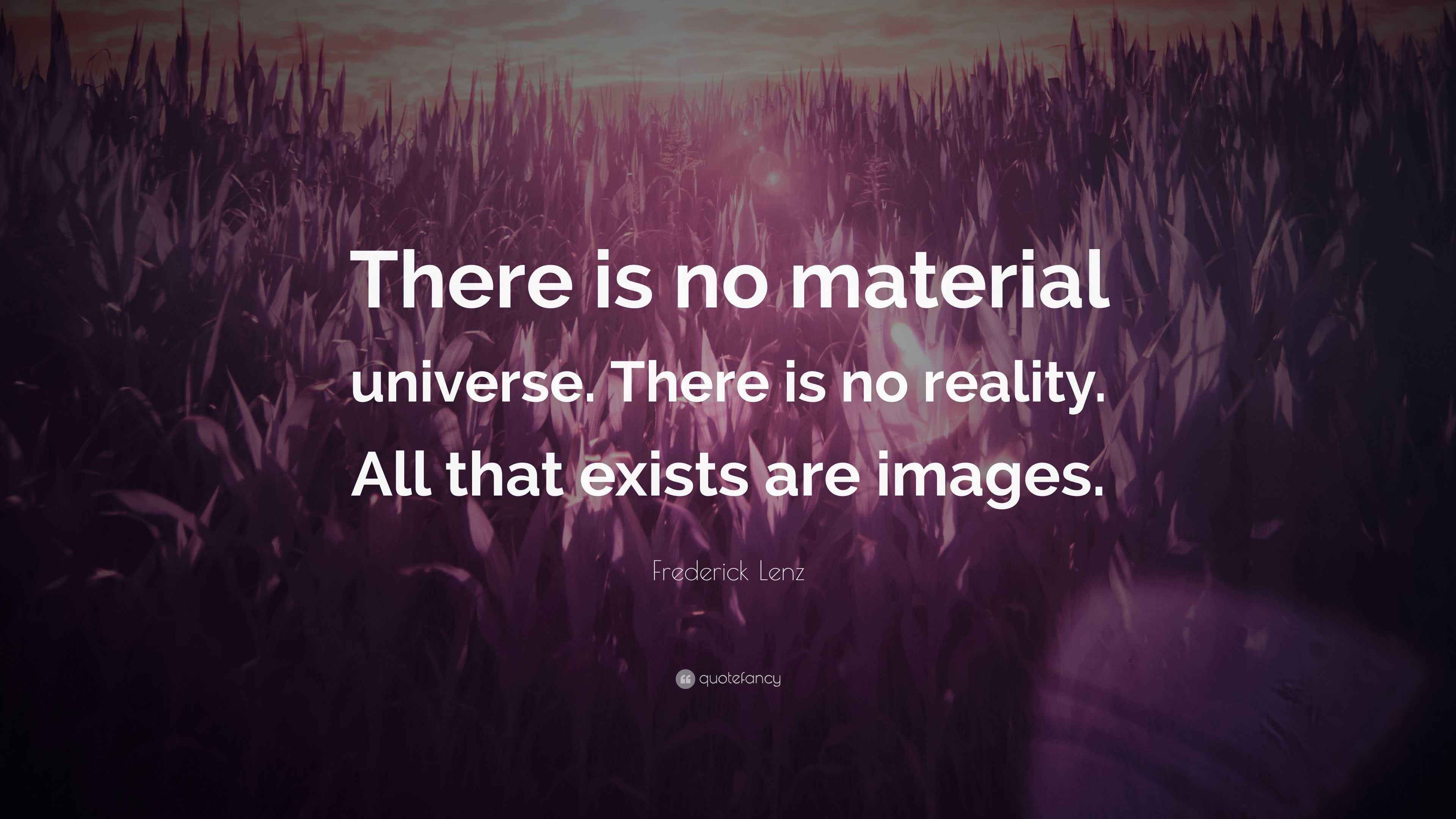 Frederick Lenz Quote: “There is no material universe. There is no ...