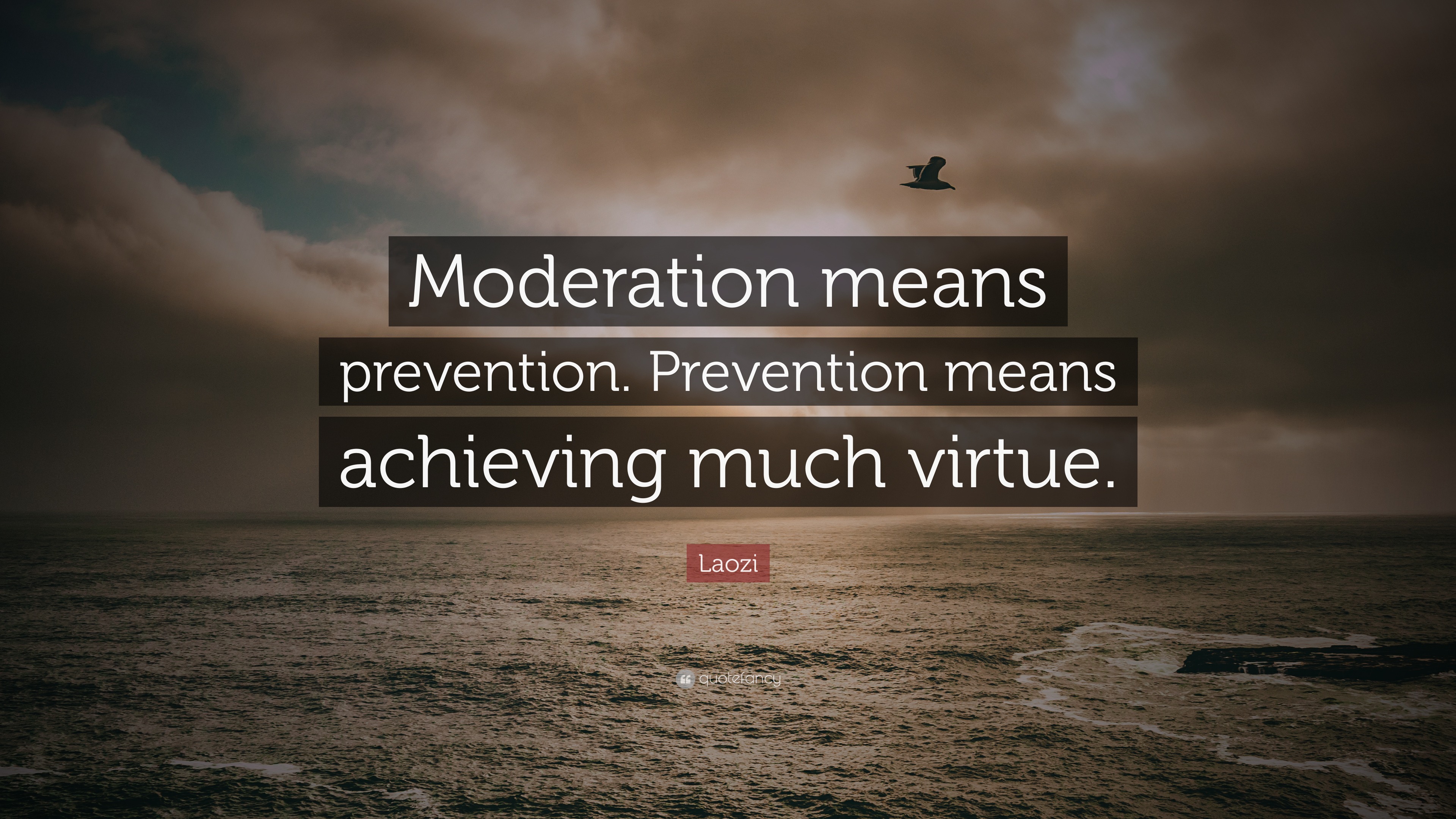 Laozi Quote: “Moderation means prevention. Prevention means achieving ...