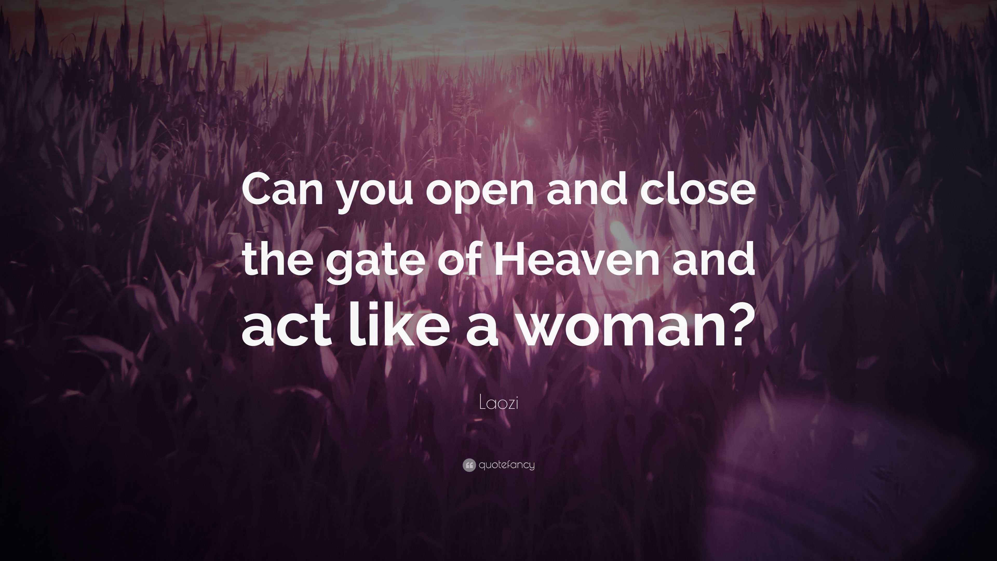 Laozi Quote: “Can you open and close the gate of Heaven and act like a ...