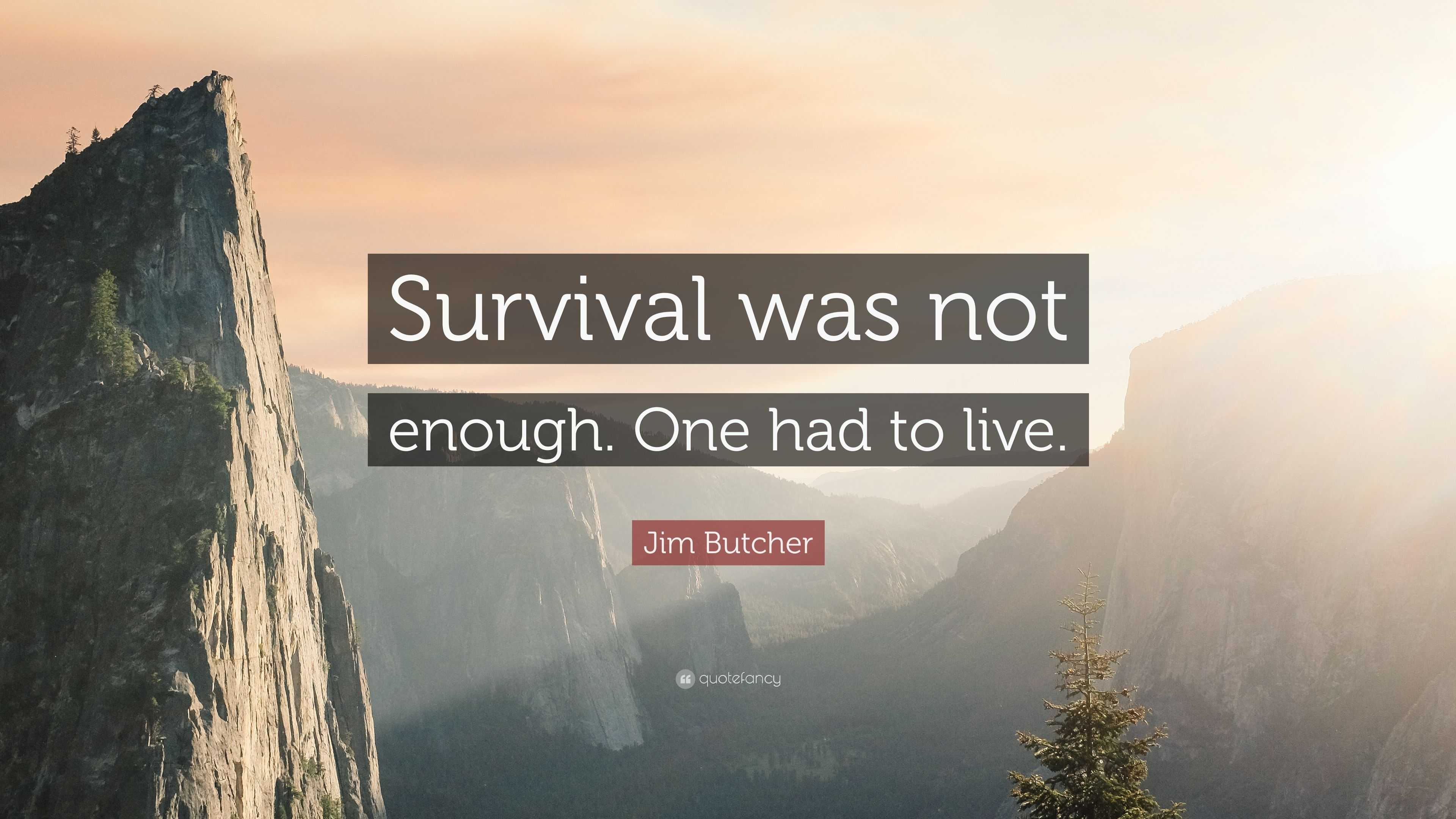 Jim Butcher Quote: “Survival was not enough. One had to live.”