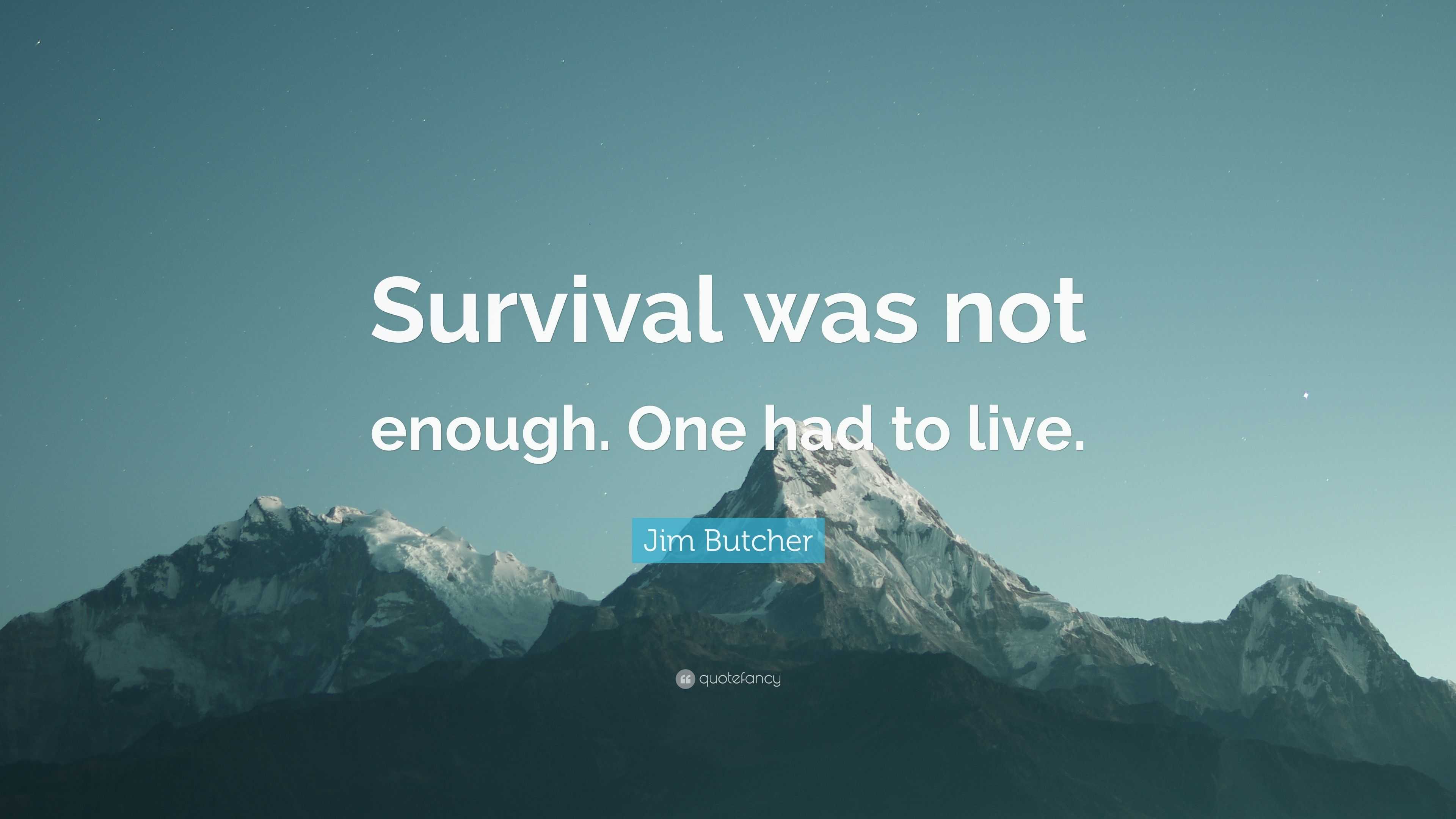 Jim Butcher Quote: “Survival was not enough. One had to live.”