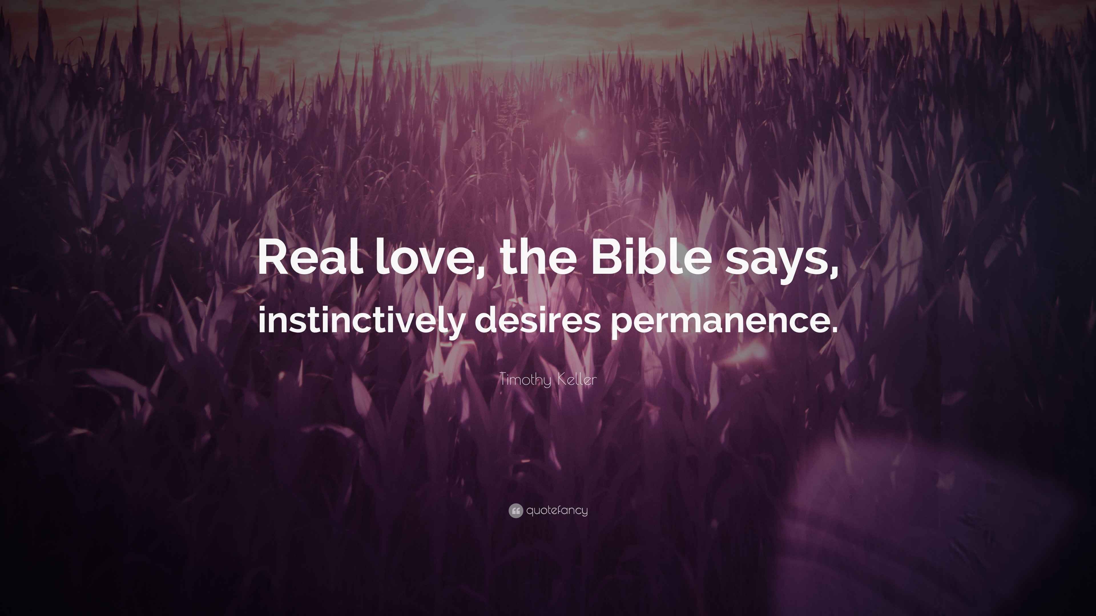 Timothy Keller Quote: “Real love, the Bible says, instinctively desires ...