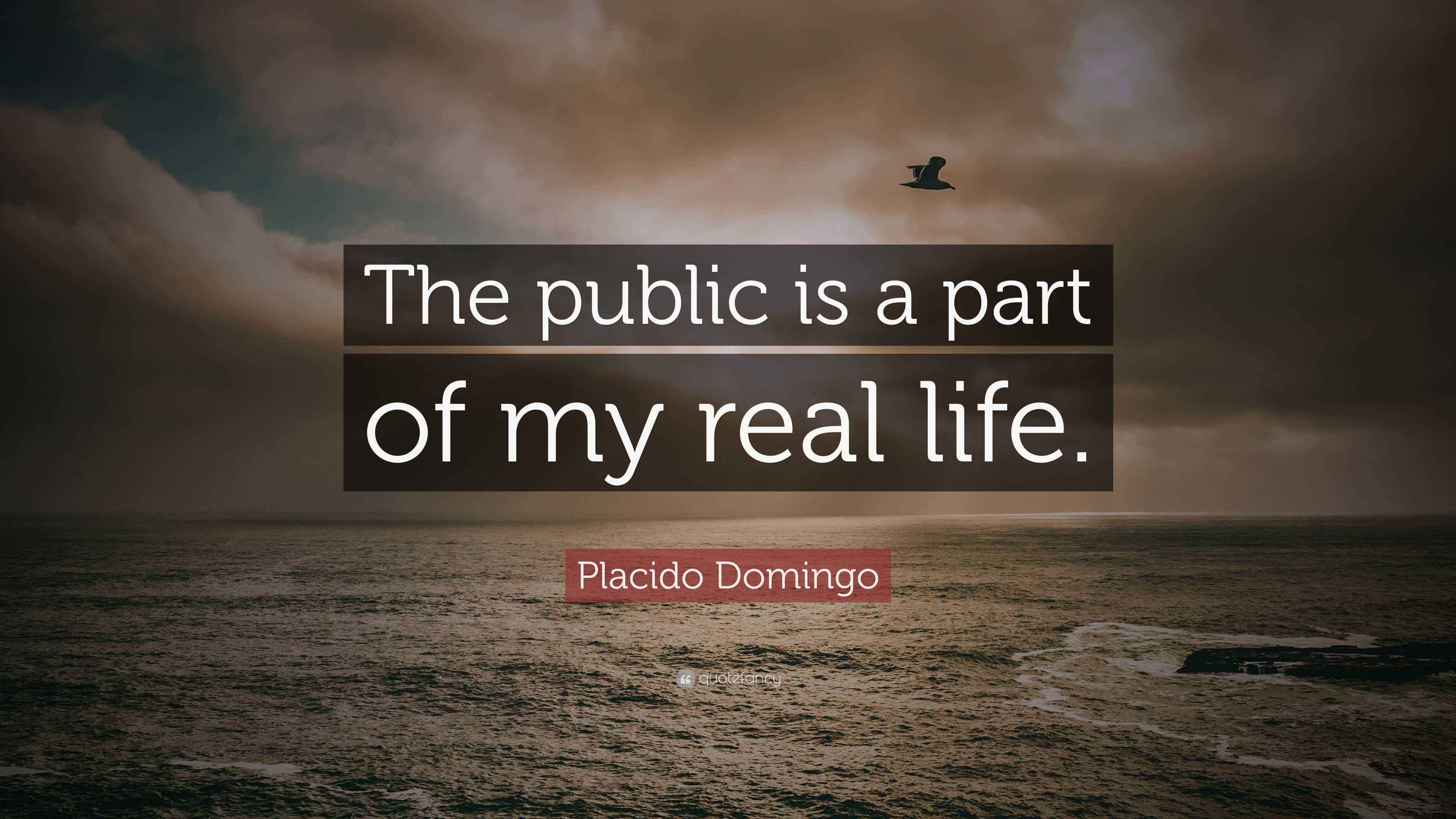 Placido Domingo Quote: “The public is a part of my real life.”