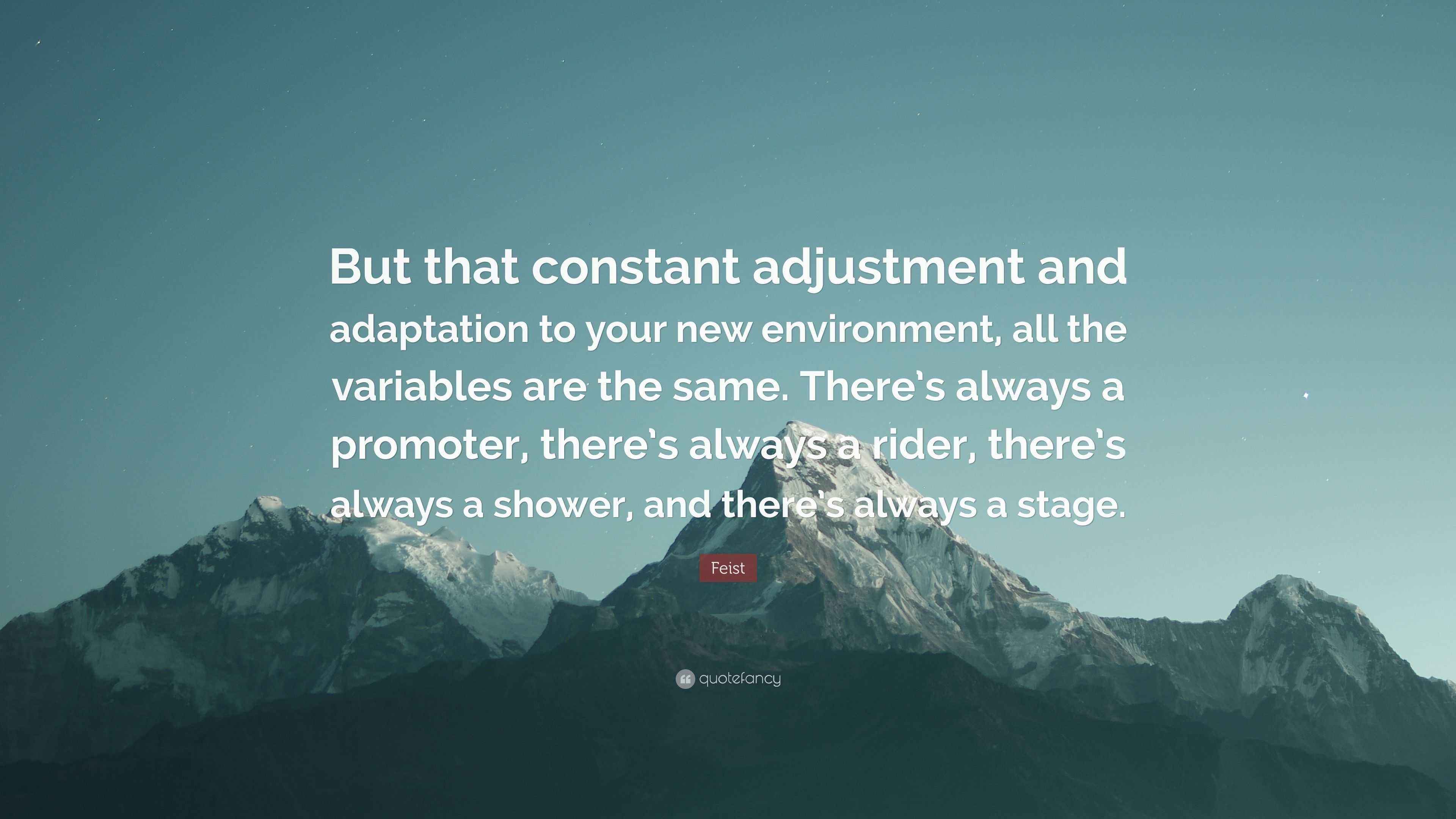 Feist Quote: “But that constant adjustment and adaptation to your new ...