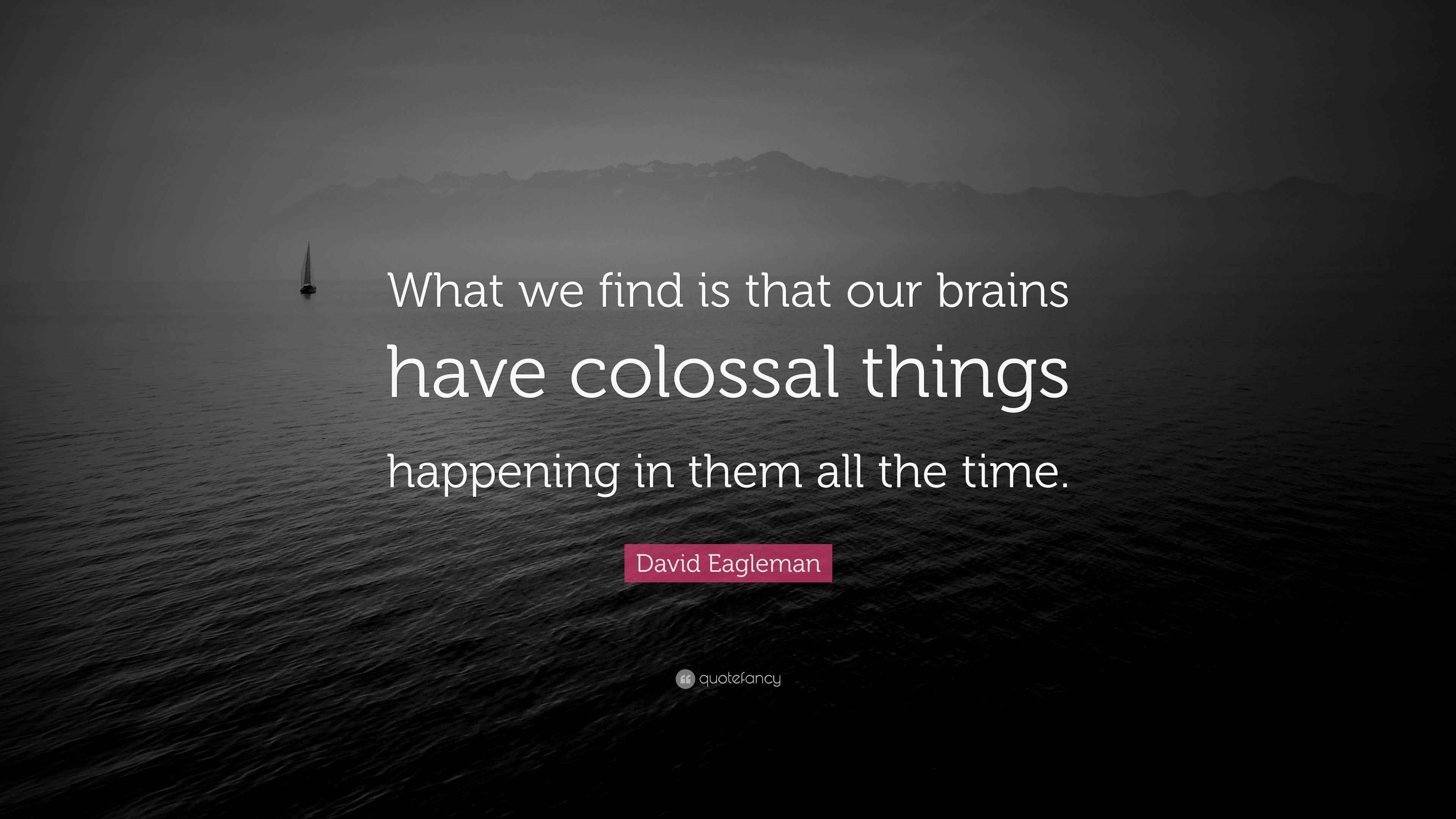 David Eagleman Quote: “What we find is that our brains have colossal ...