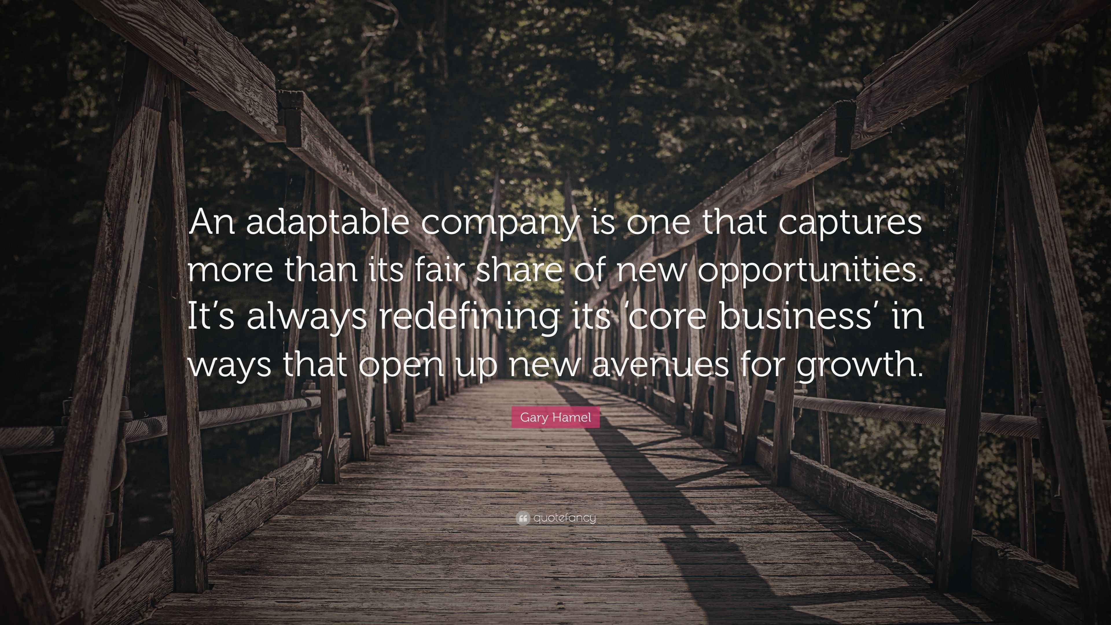 Gary Hamel Quote: “An adaptable company is one that captures more than ...