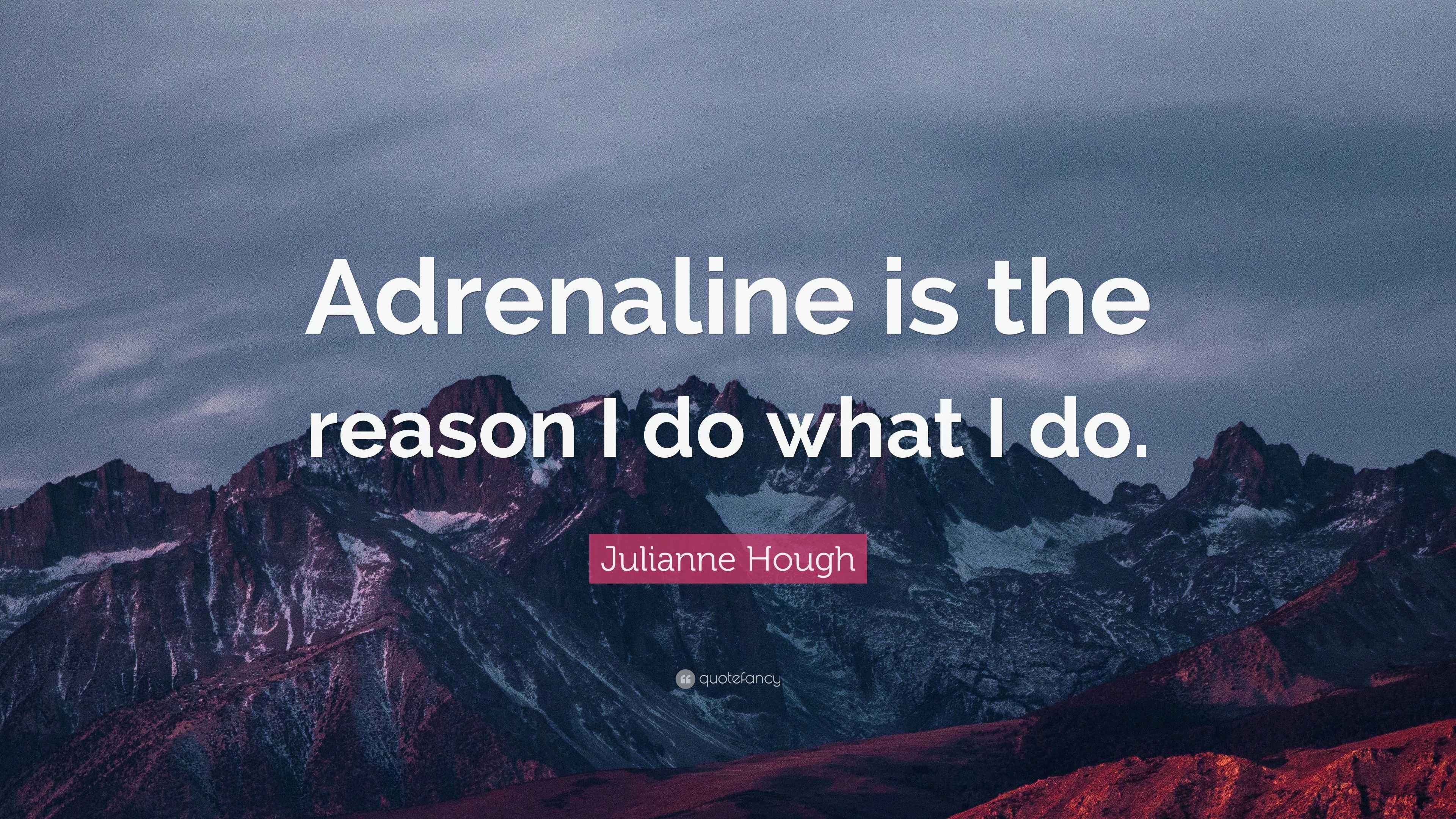 Julianne Hough Quote: “Adrenaline is the reason I do what I do.”