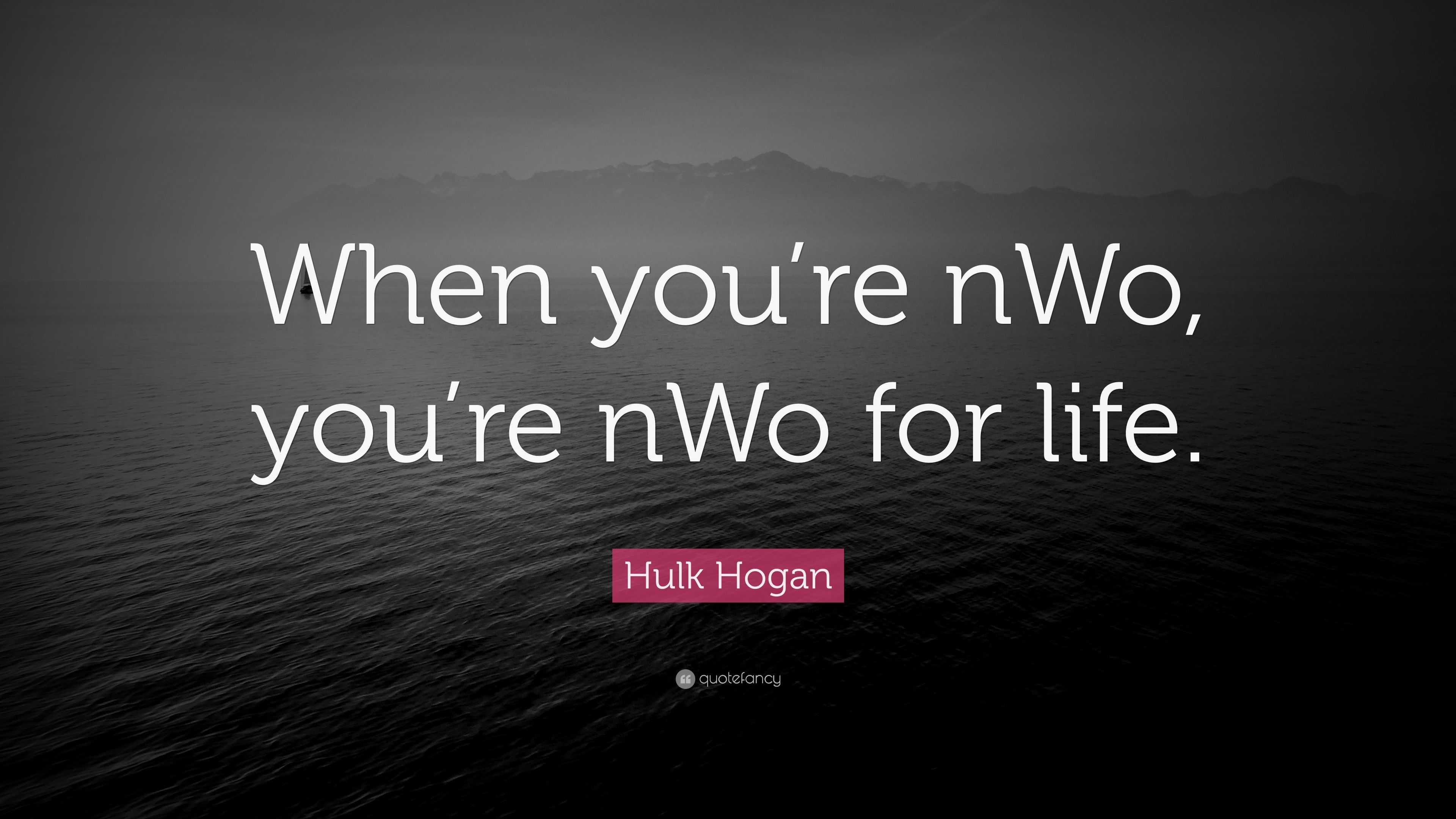 Hulk Hogan Quote: “When you’re nWo, you’re nWo for life.”