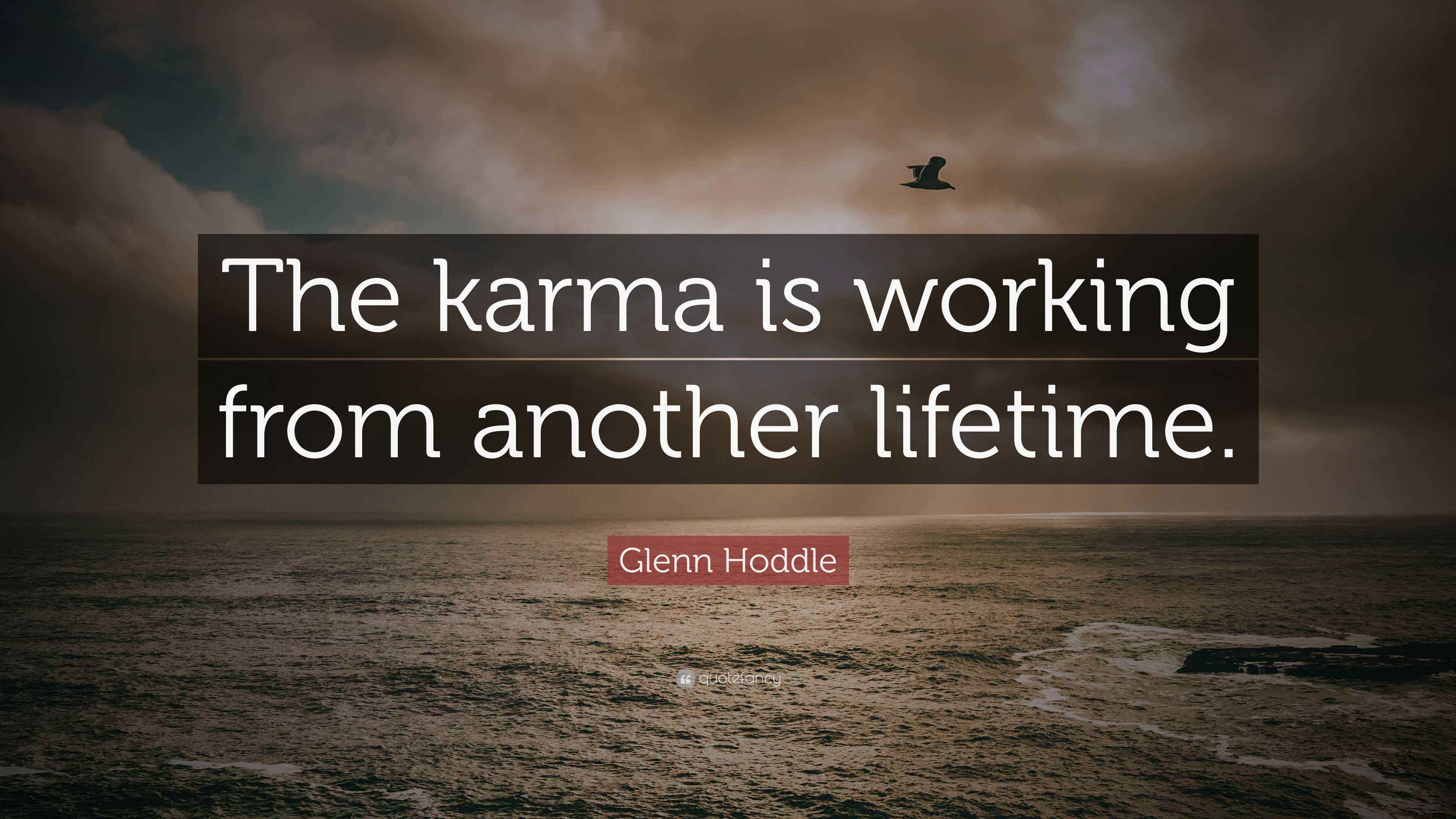 Glenn Hoddle Quote: “The karma is working from another lifetime.”