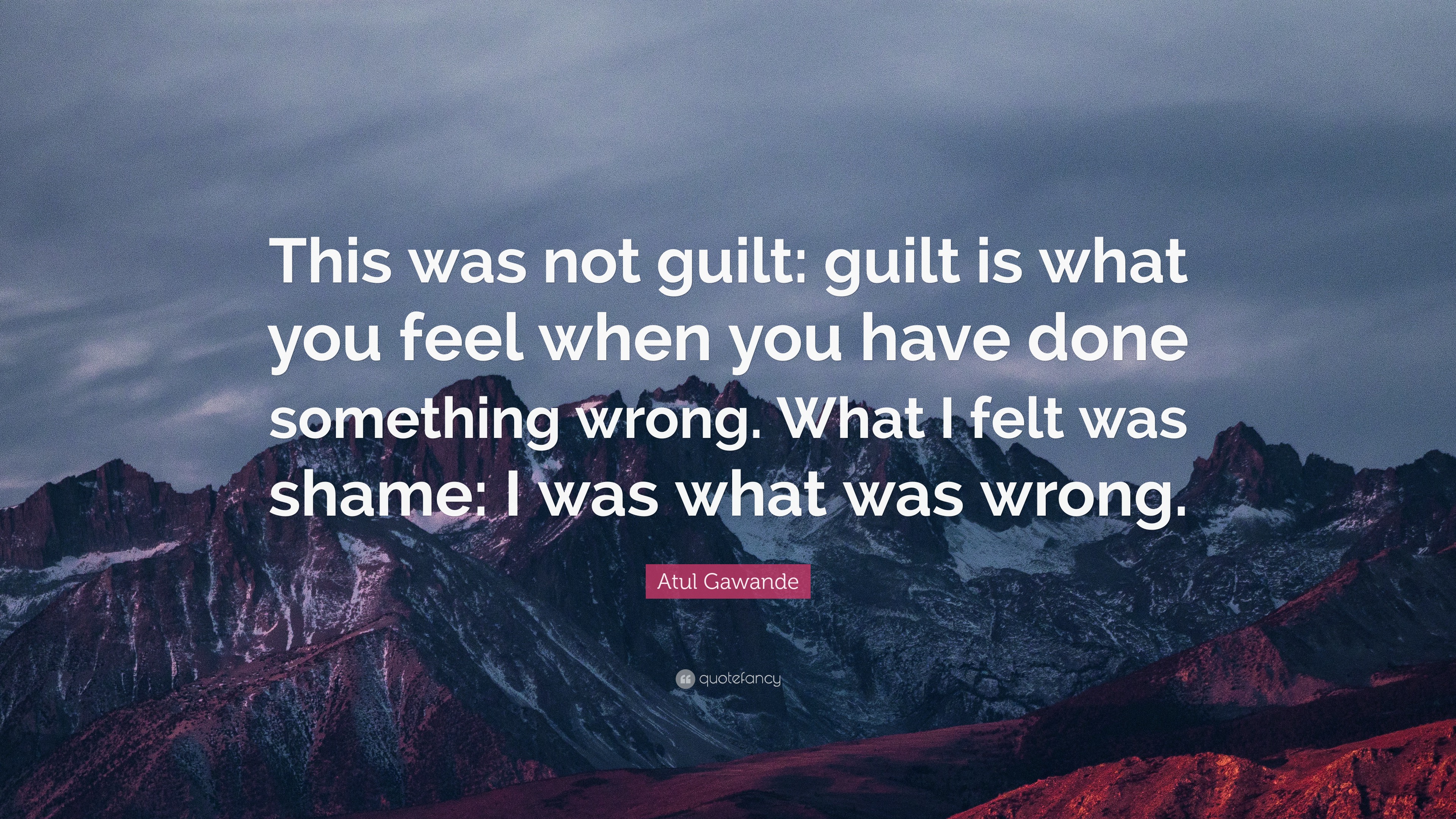 Atul Gawande Quote: “This was not guilt: guilt is what you feel when ...