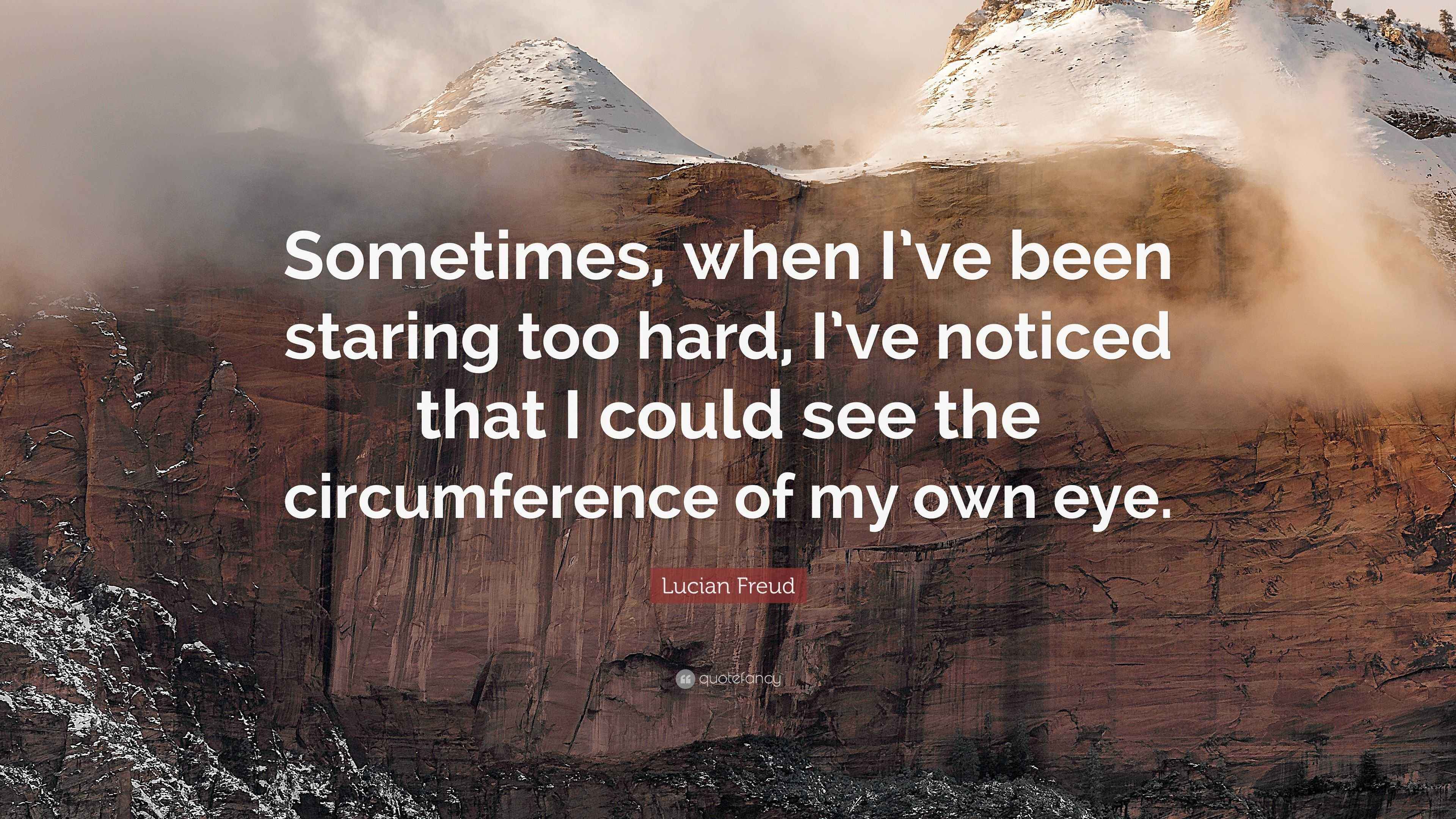 Lucian Freud Quote: “Sometimes, when I’ve been staring too hard, I’ve ...