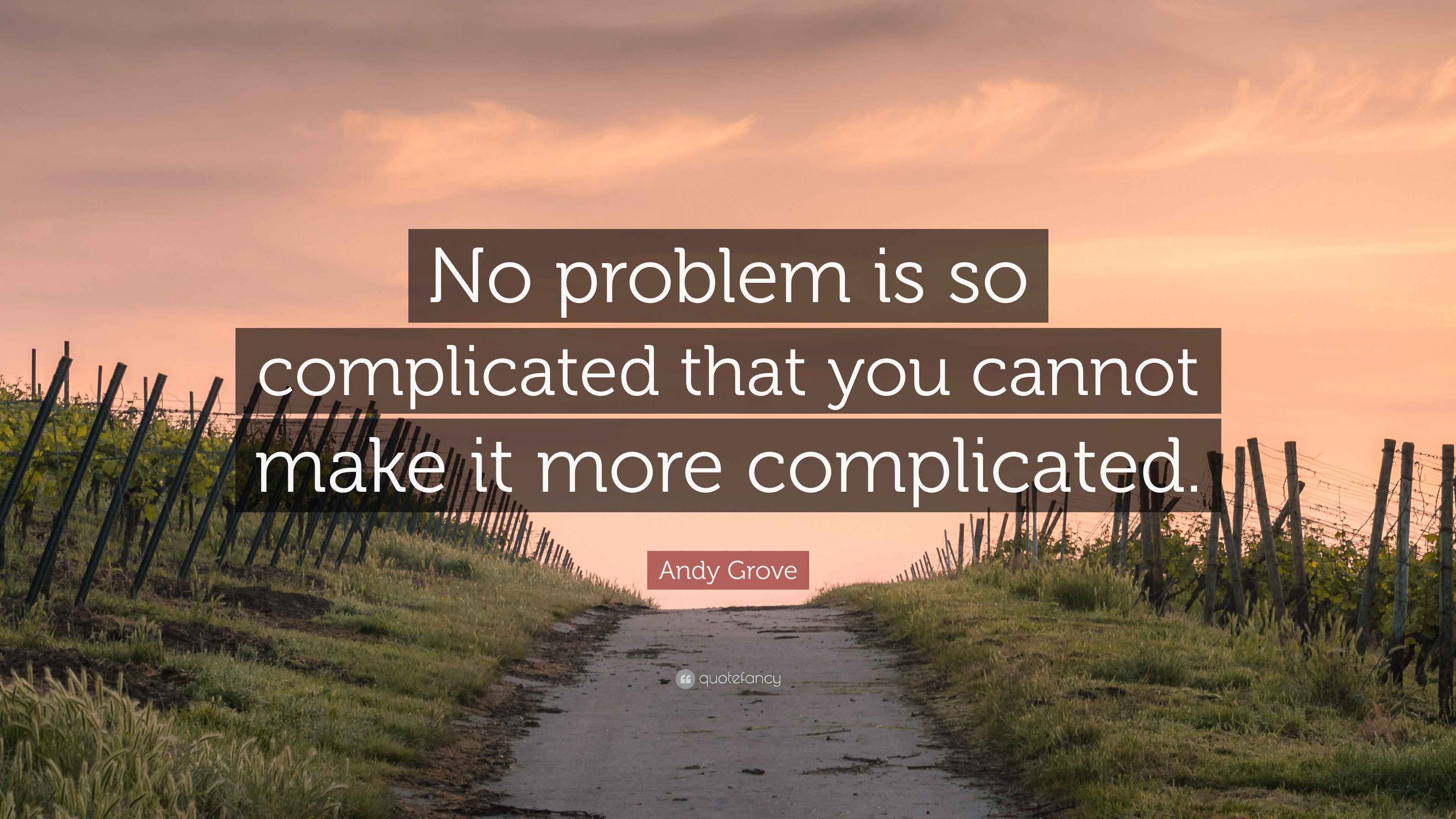 Andy Grove Quote: “No problem is so complicated that you cannot make it ...