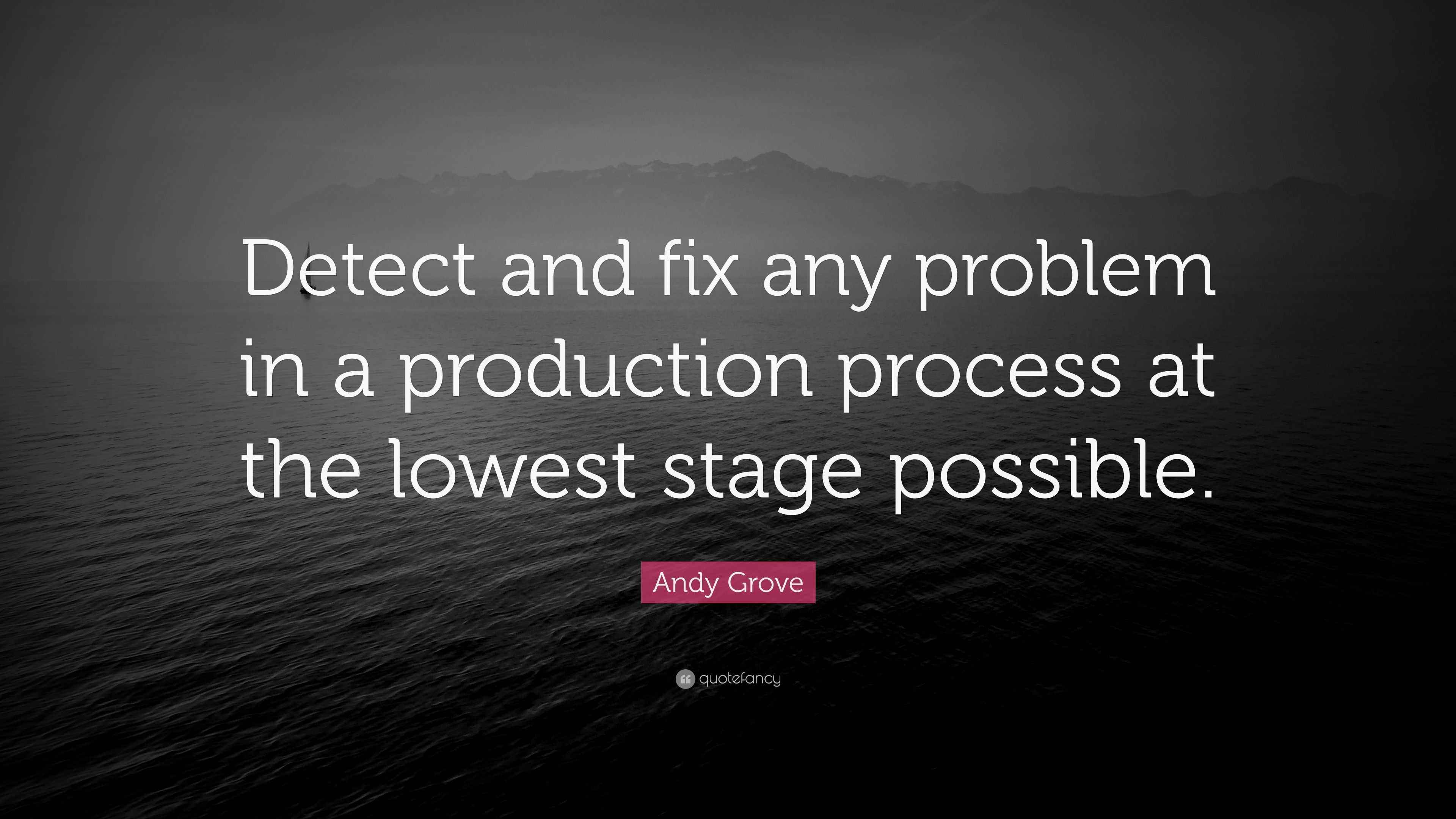 Andy Grove Quote: “Detect and fix any problem in a production process ...