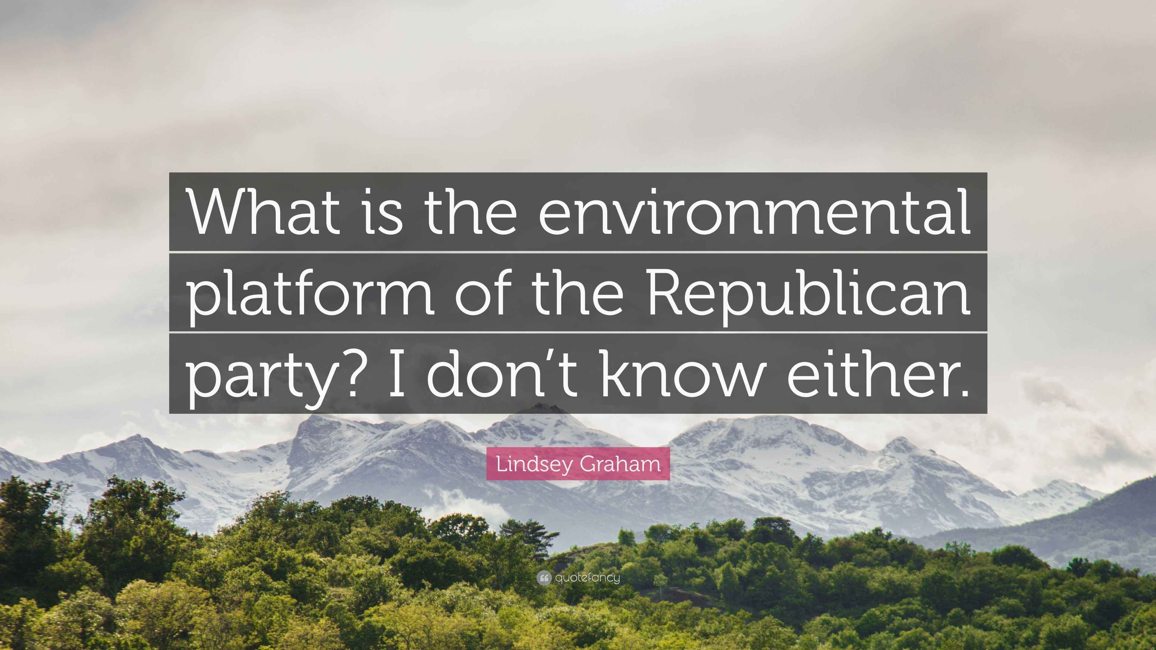 Lindsey Graham Quote: “What is the environmental platform of the ...
