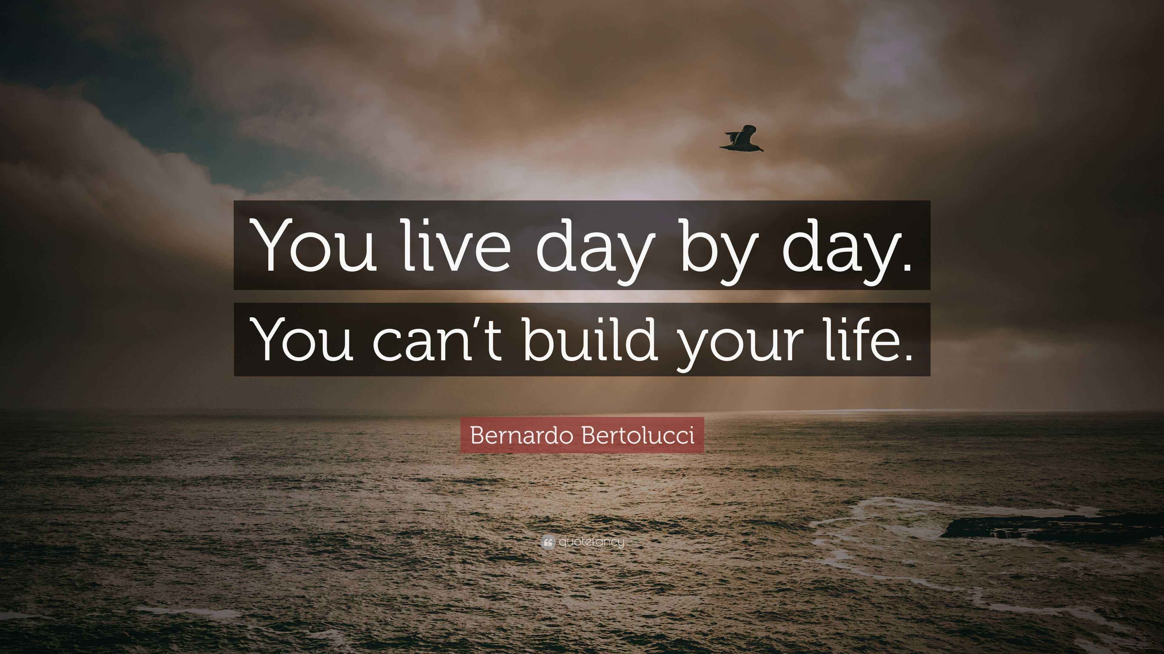 Bernardo Bertolucci Quote: “You live day by day. You can’t build your ...