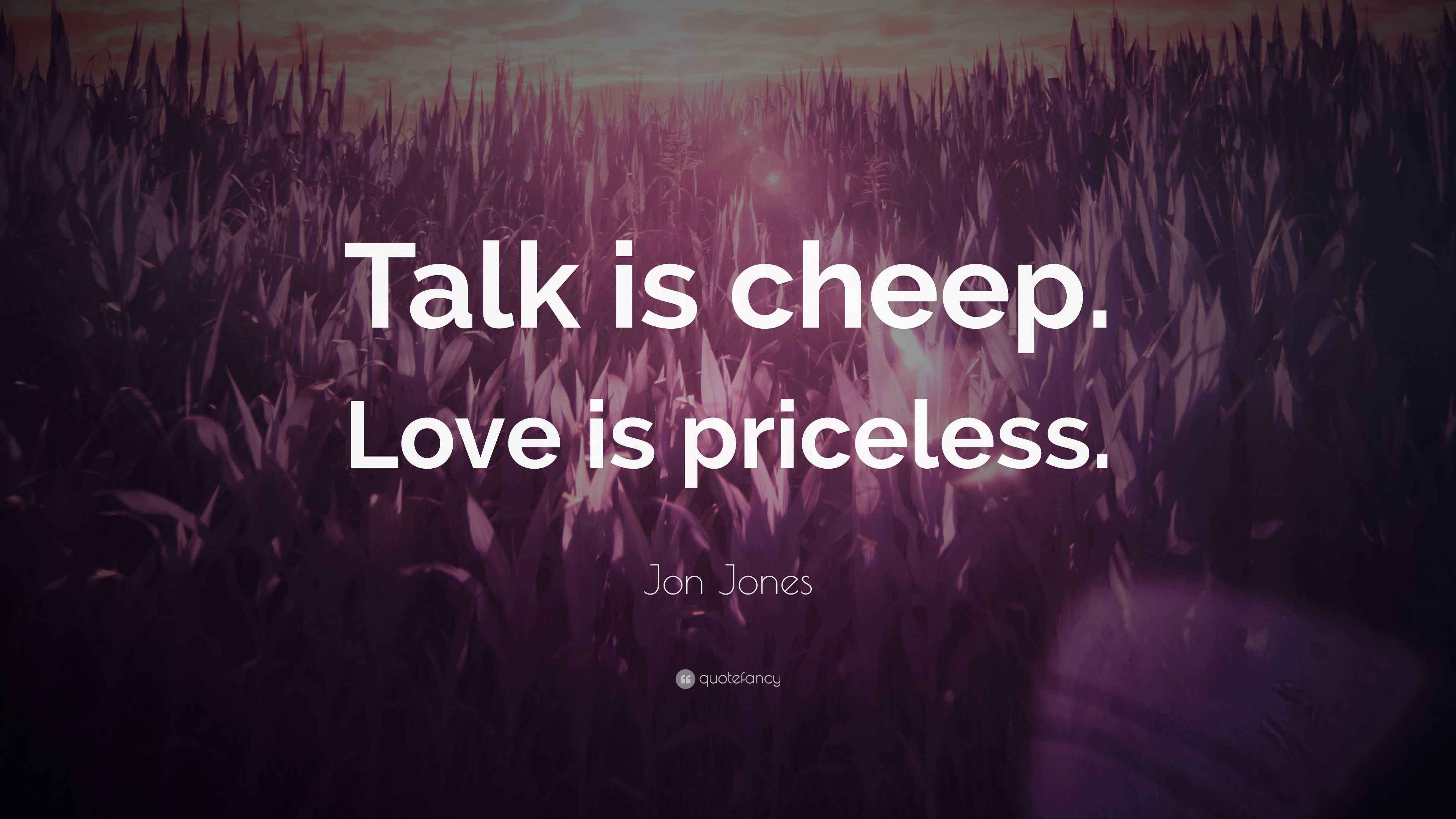 Jon Jones Quote: “Talk is cheep. Love is priceless.”