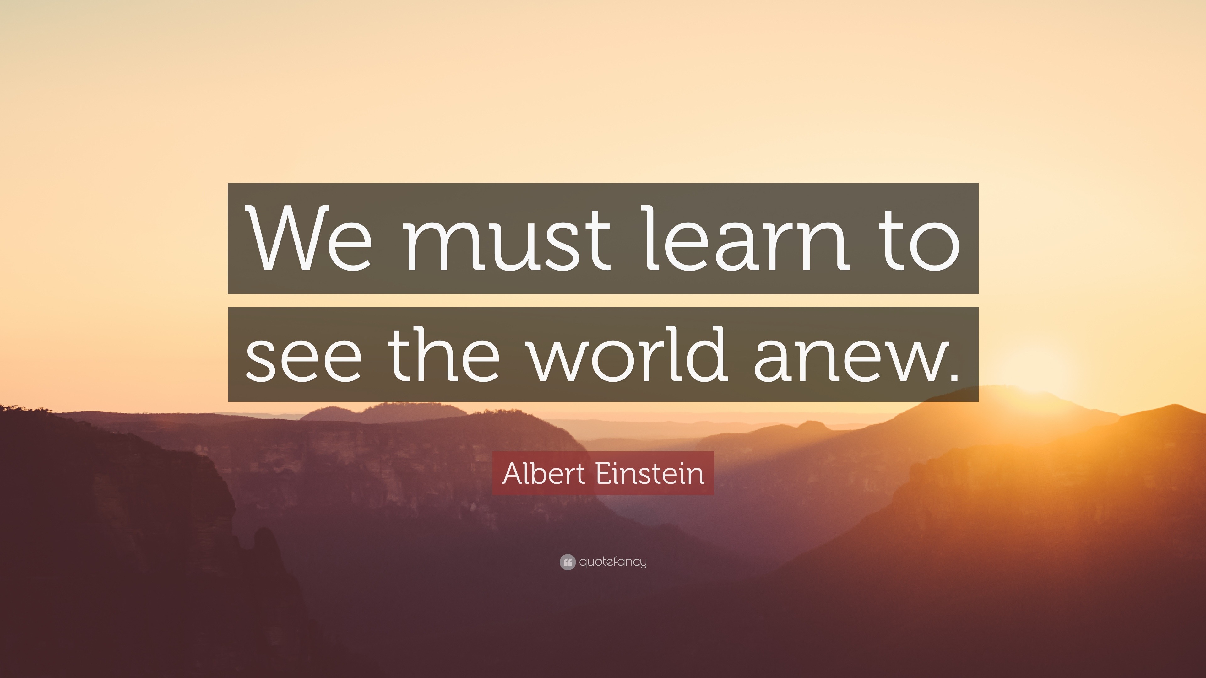Albert Einstein Quote: “We must learn to see the world anew.”
