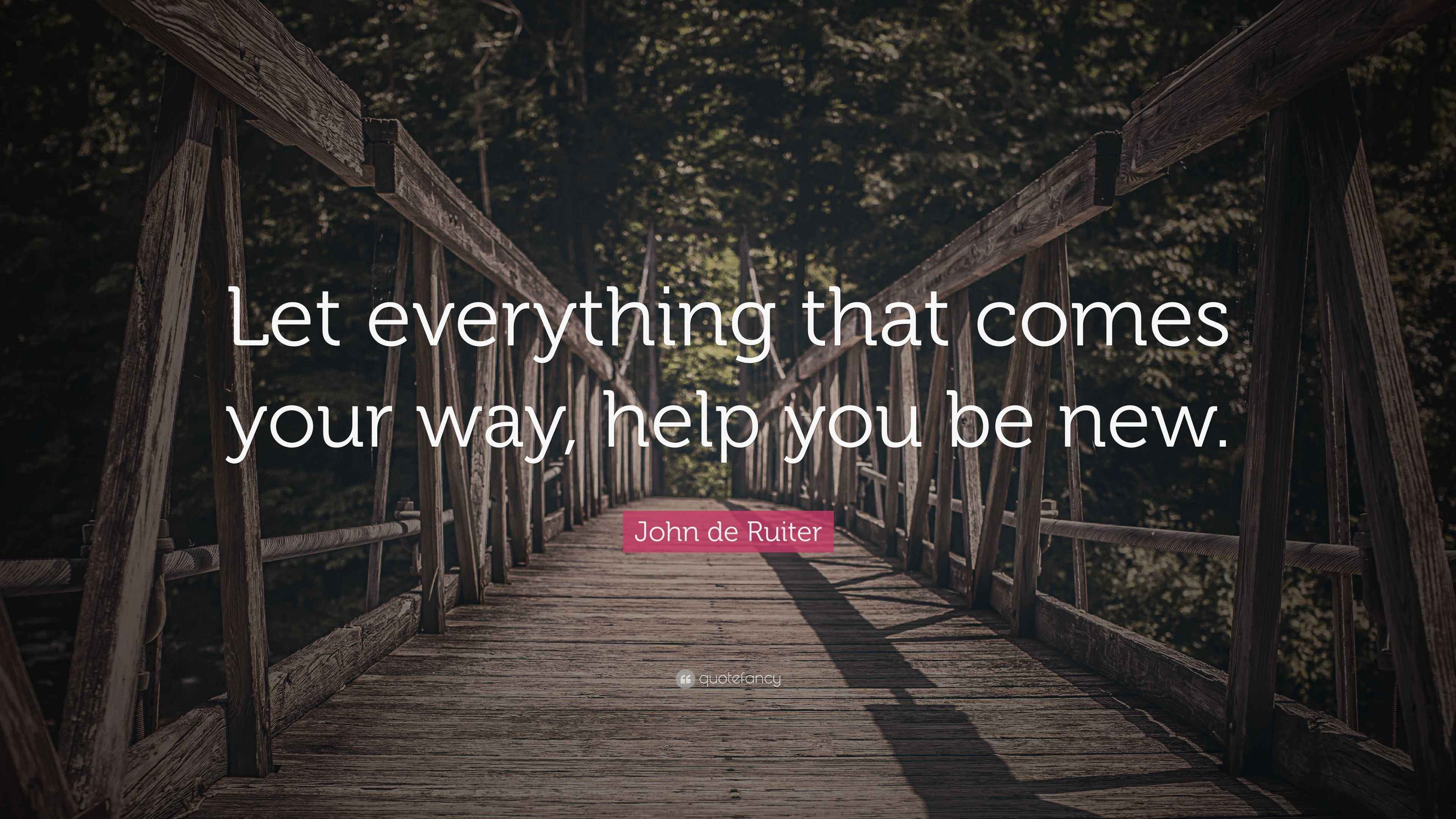 John de Ruiter Quote: “Let everything that comes your way, help you be ...