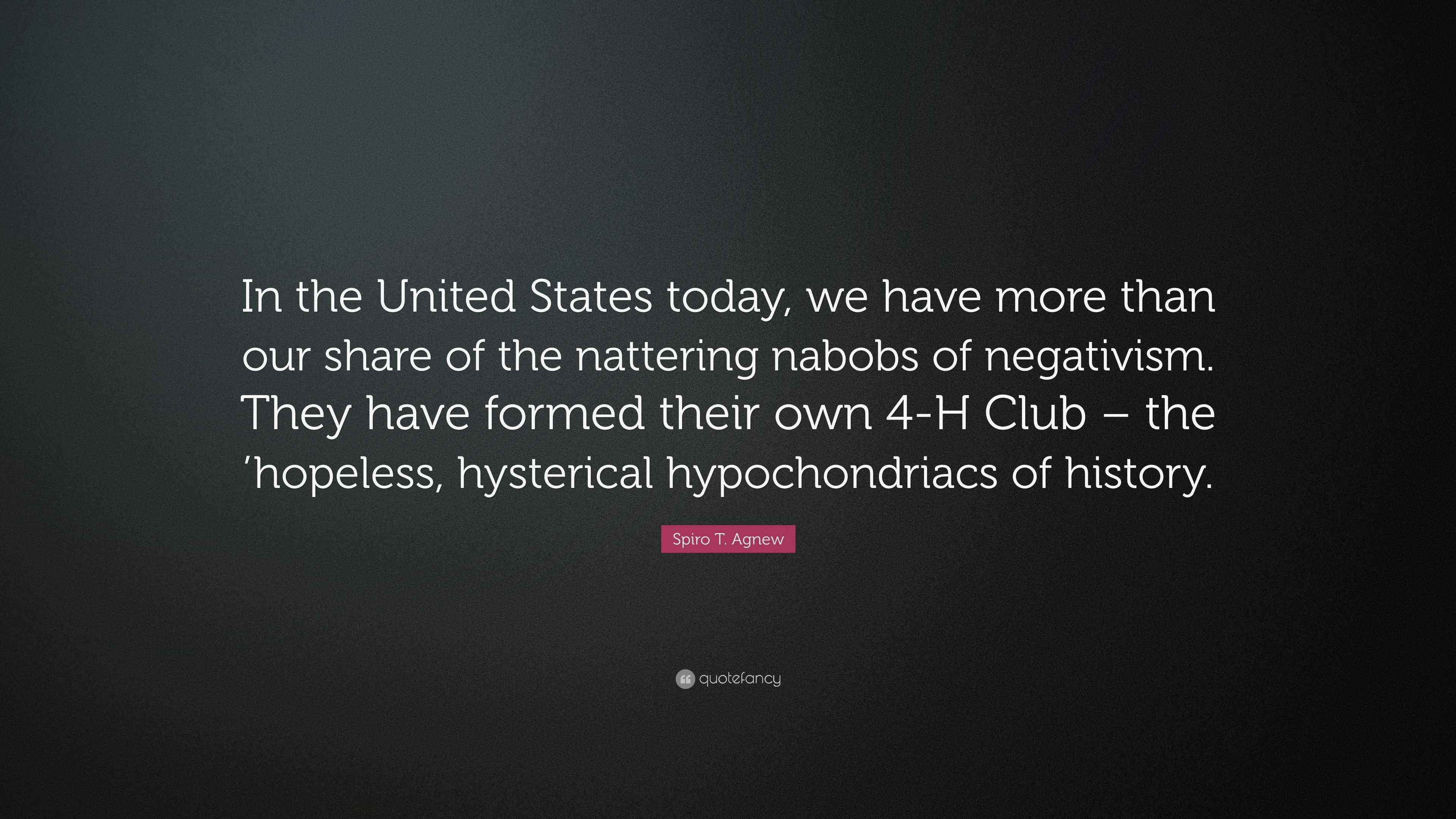 Spiro T. Agnew Quote: “In the United States today, we have more than ...