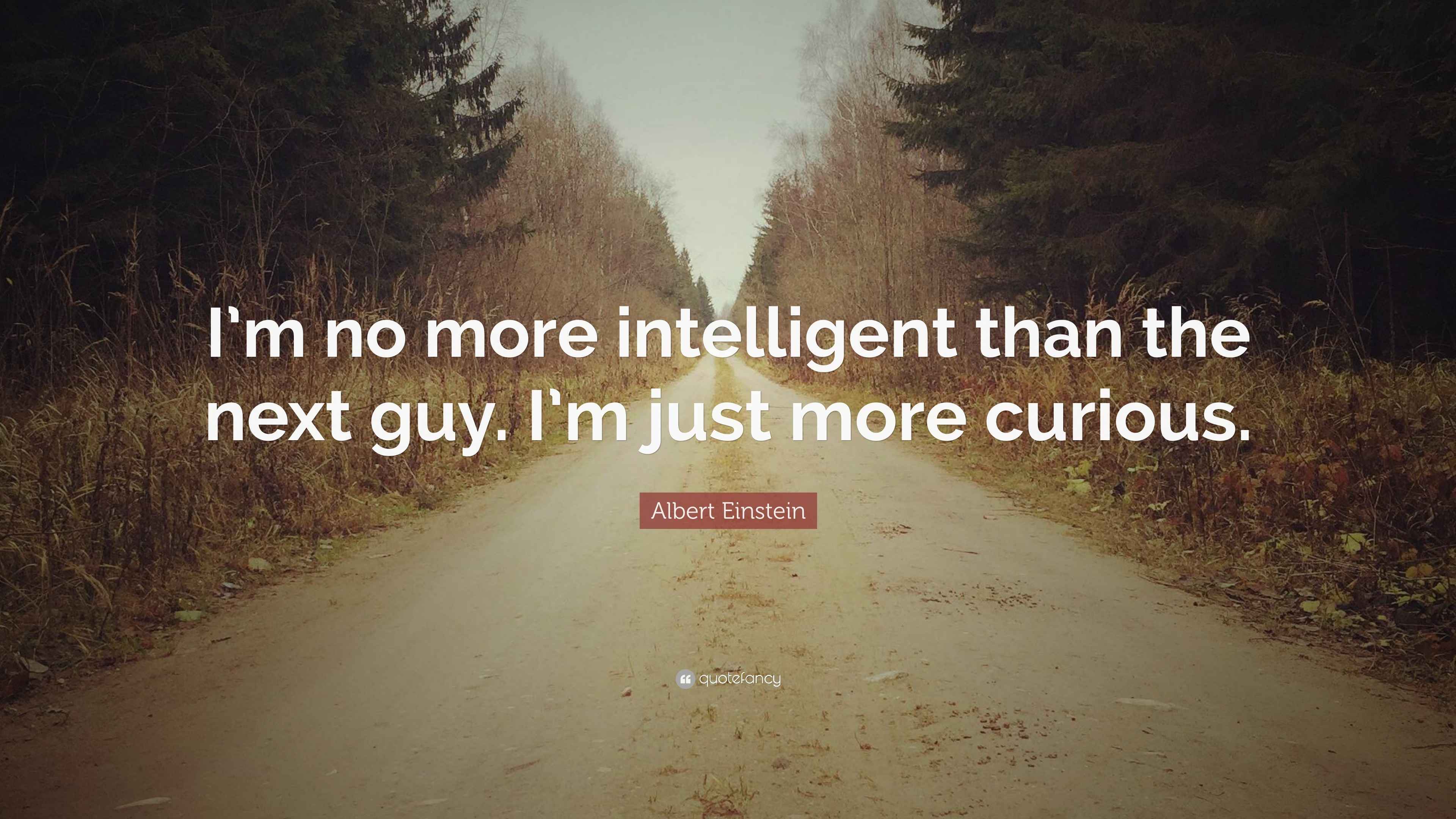 Albert Einstein Quote: “I’m no more intelligent than the next guy. I’m ...
