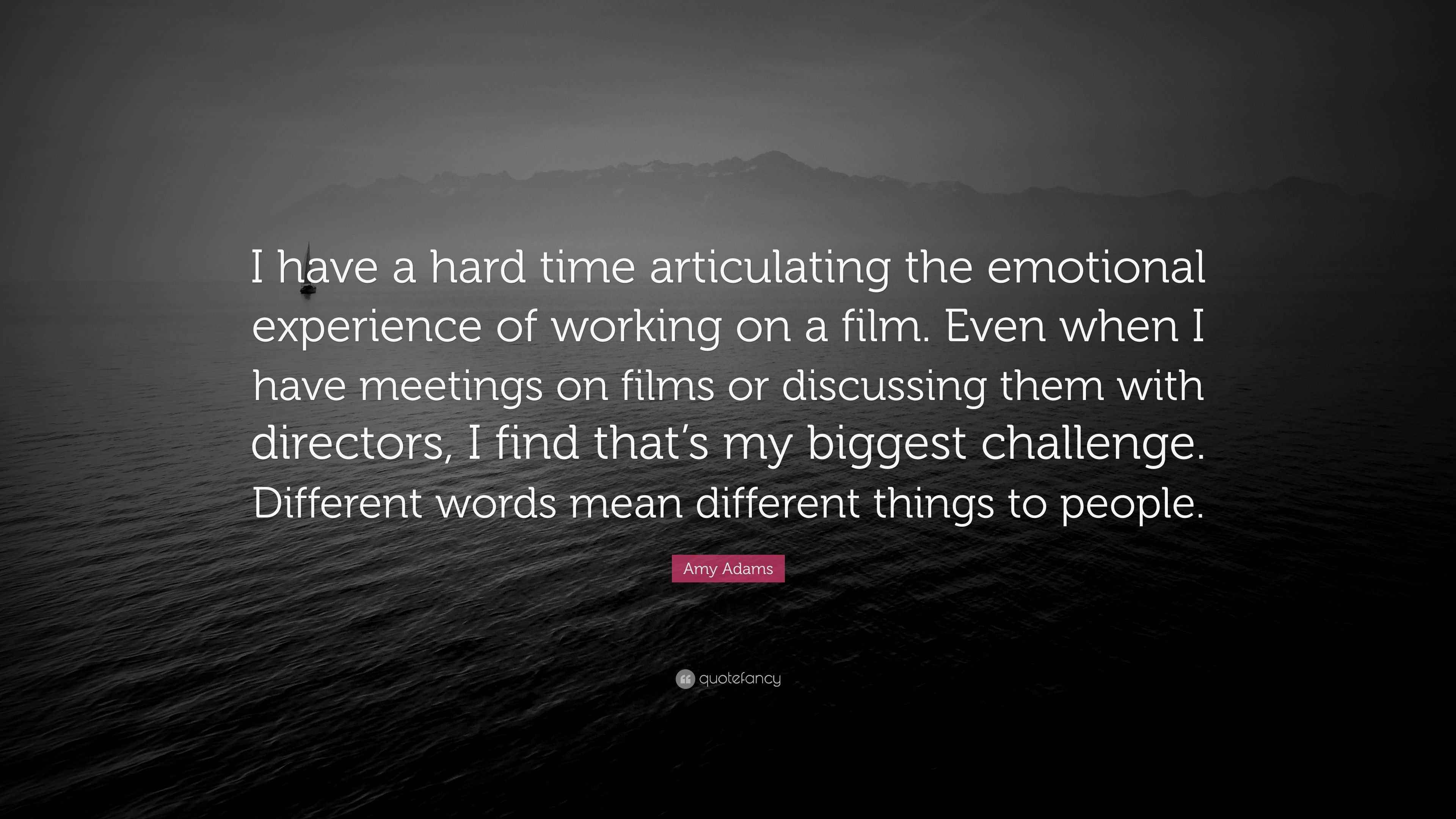 Amy Adams Quote: “I have a hard time articulating the emotional ...